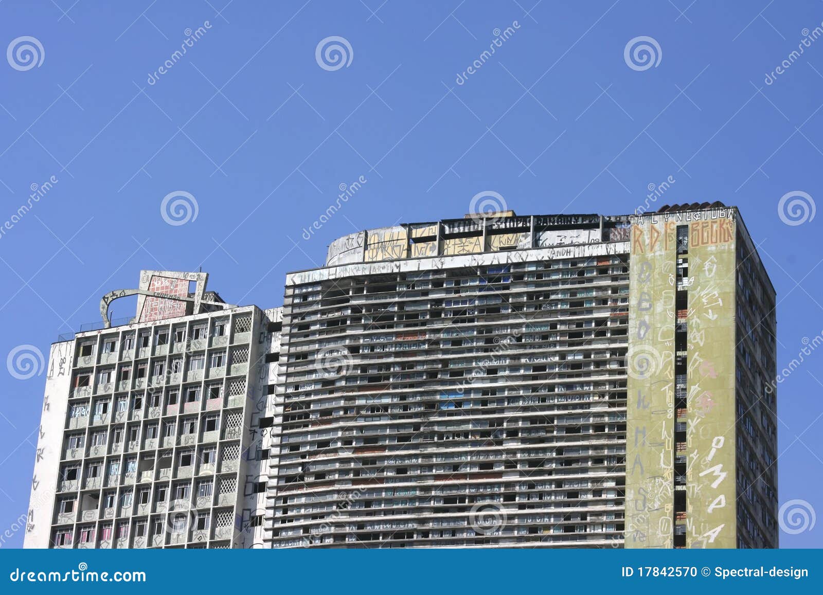 Rundown Facade in Sao Paulo Stock Photo - Image of concrete ...