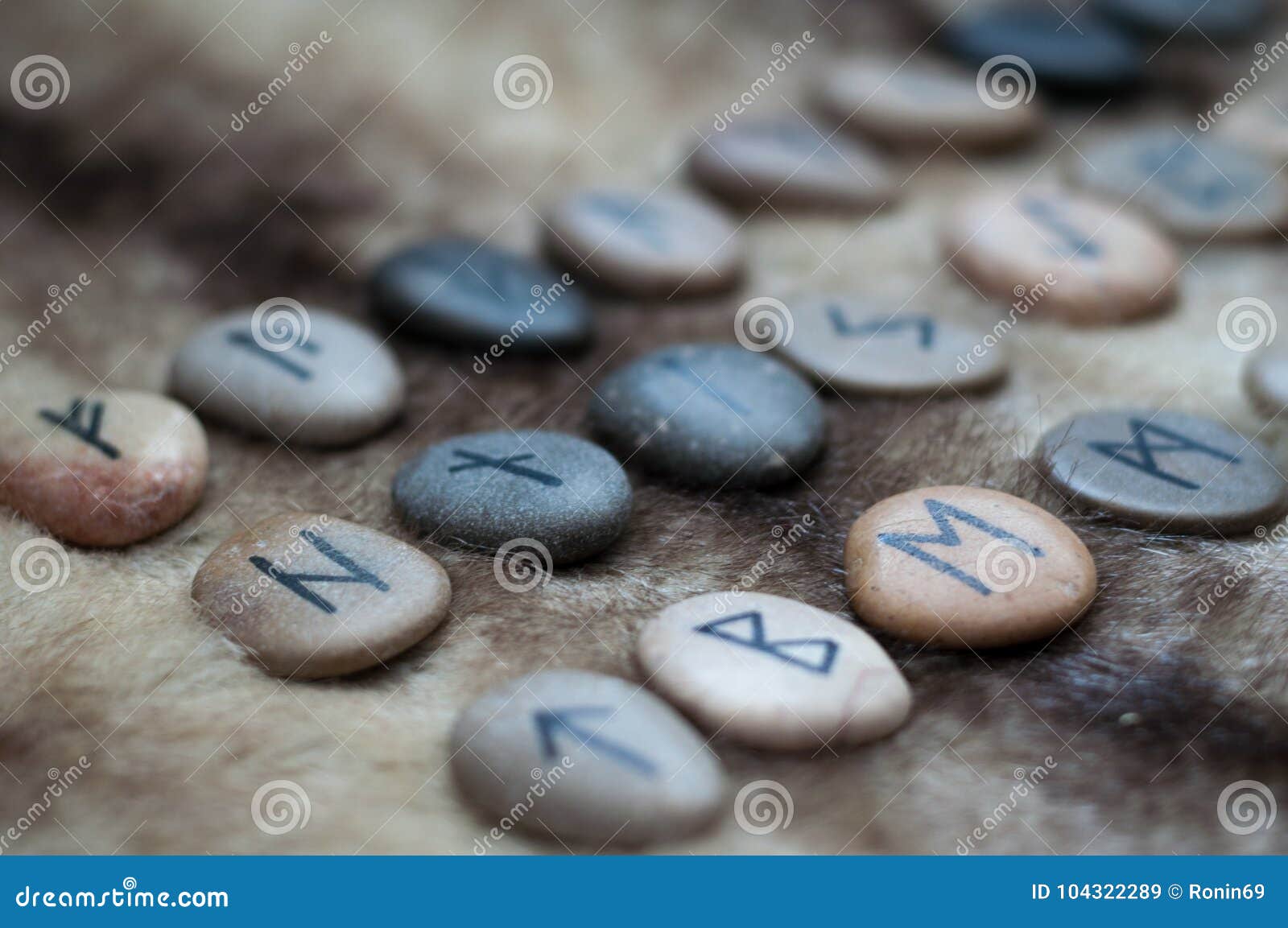 Rune Di Pietra Sulla Pelliccia Immagine Stock - Immagine di tentazione ...