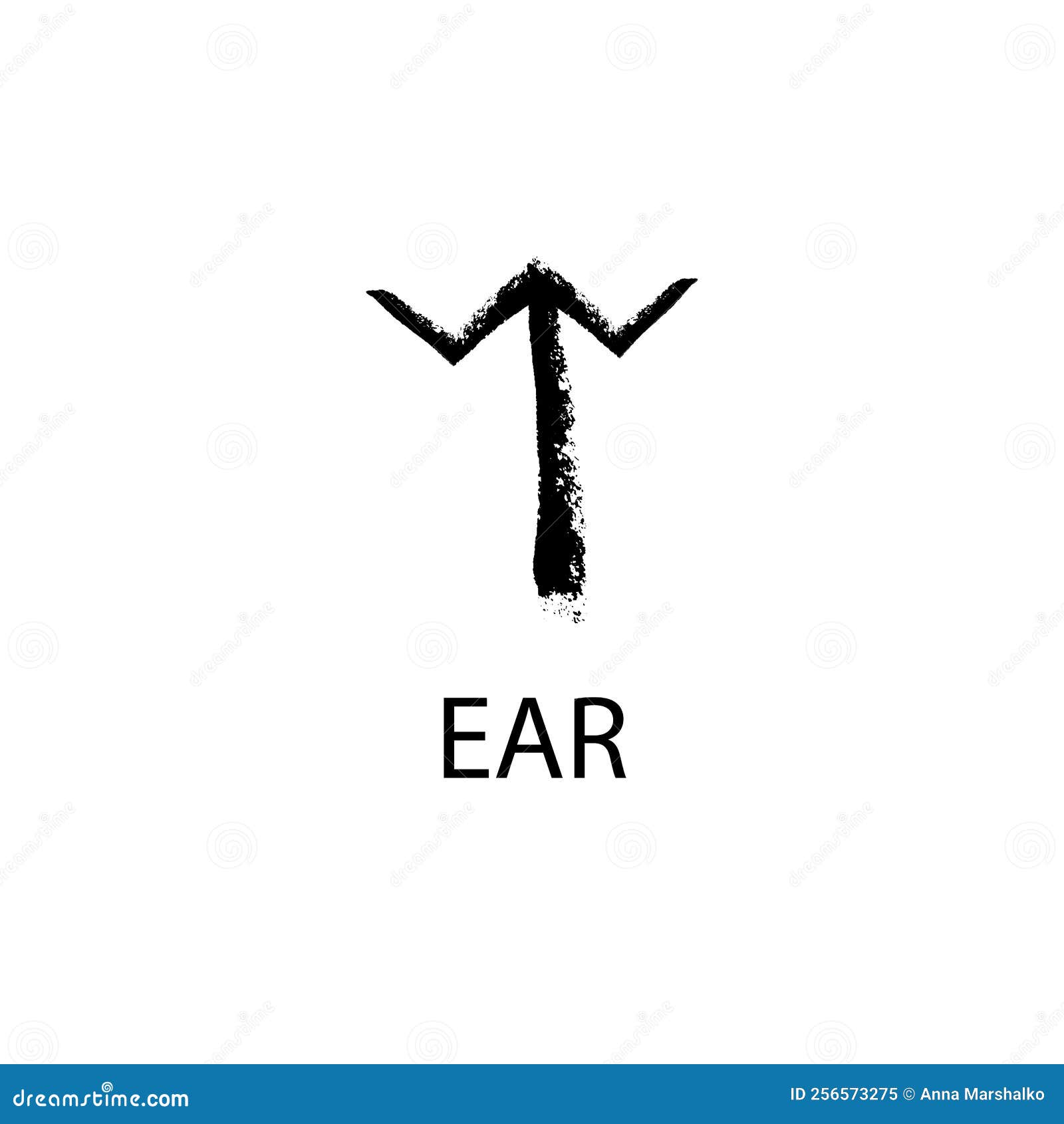 Rune Ear. Hand Drawn Wax Chalk, Texture Glyphs. Stock Vector ...