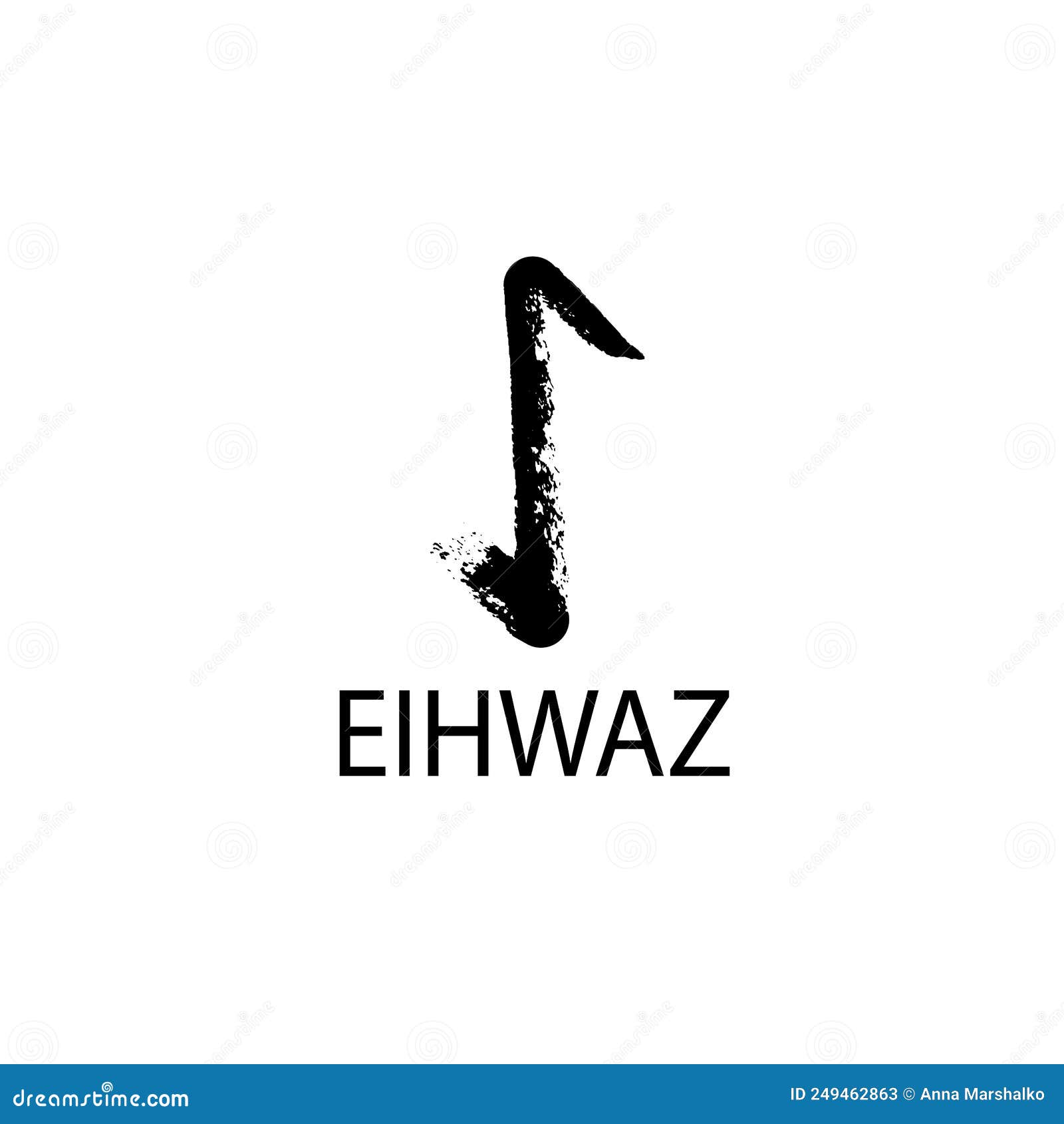 Rune Eihwaz. Hand Drawn Wax Chalk, Texture Glyphs. Stock Vector ...