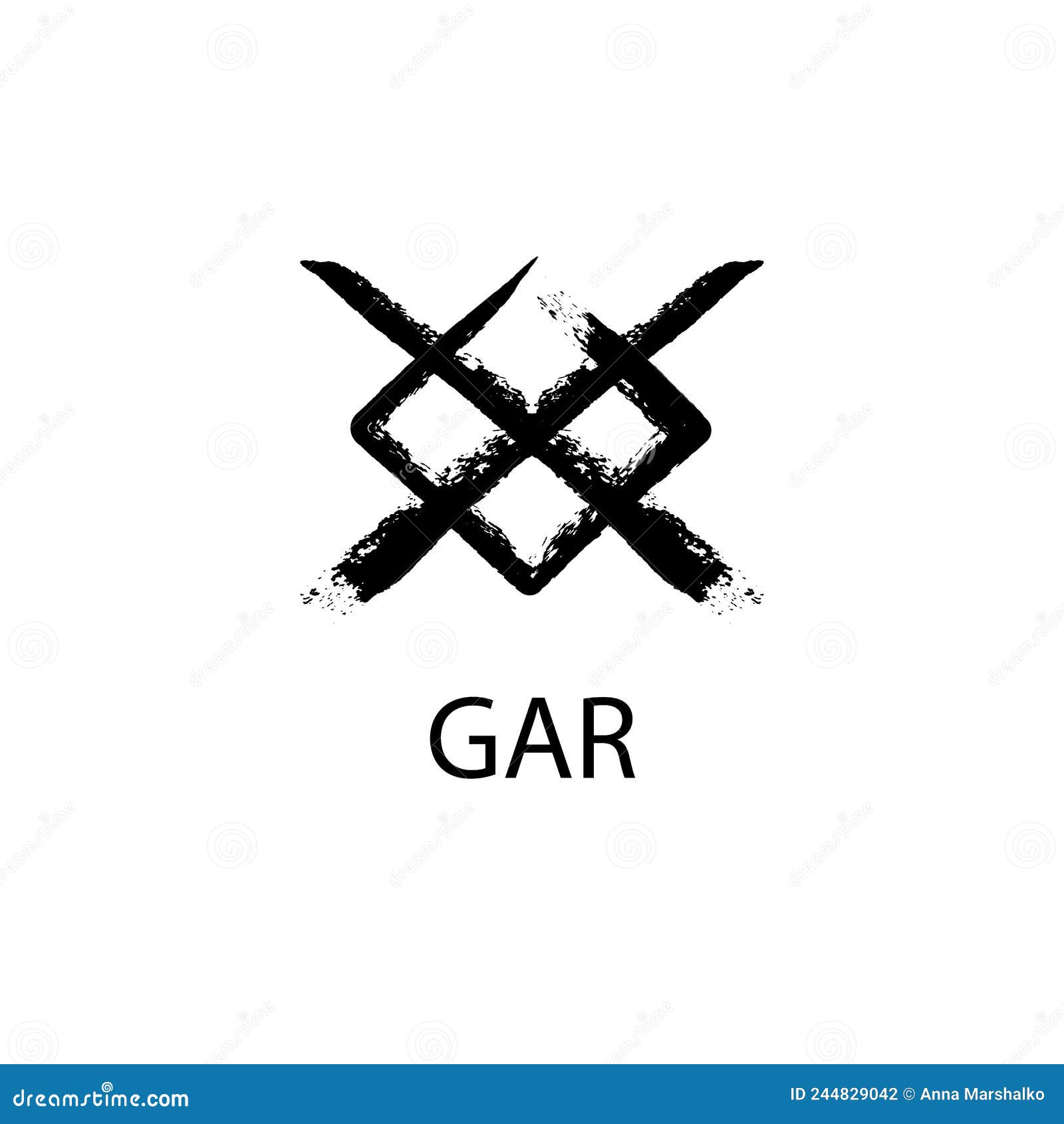 Rune Gar. Hand Drawn Wax Chalk, Texture Glyphs. Stock Vector ...