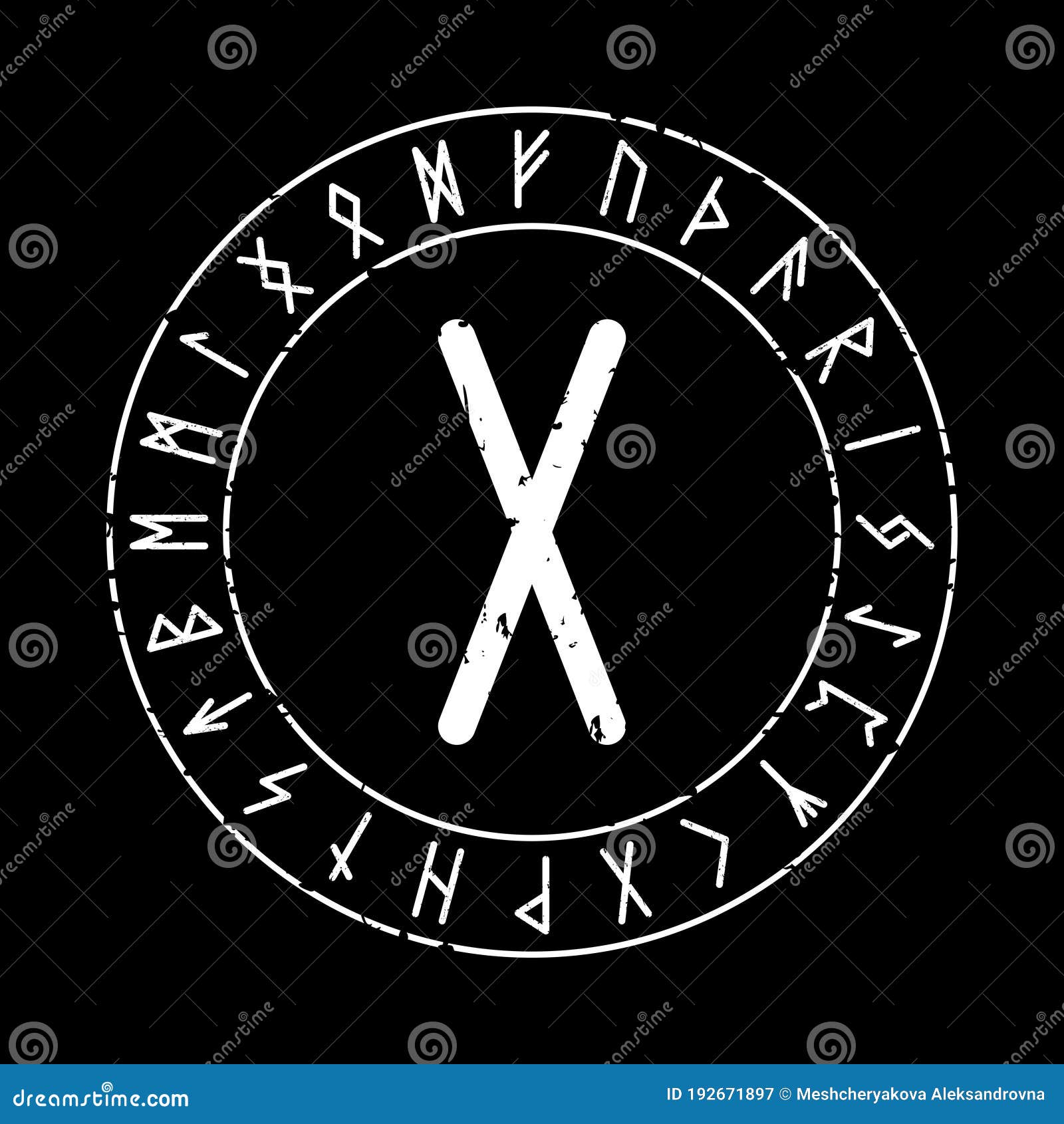 Rune Magic. Runic Wreath Of Celtic Symbols. Set Of Wooden Runes In A ...