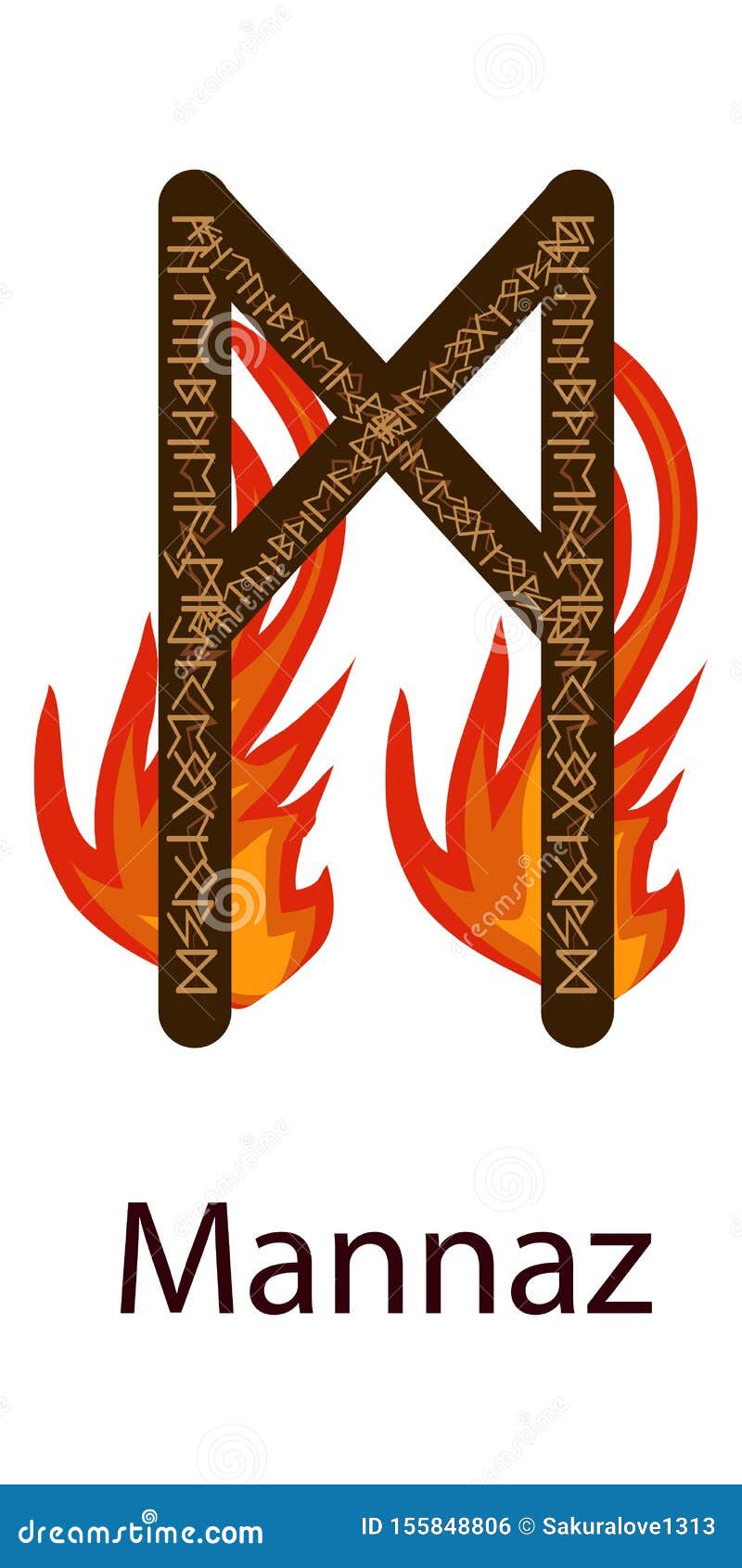 Rune Mannaz.Ancient Scandinavian Runes.Runes Senior Futarka.Magic ...