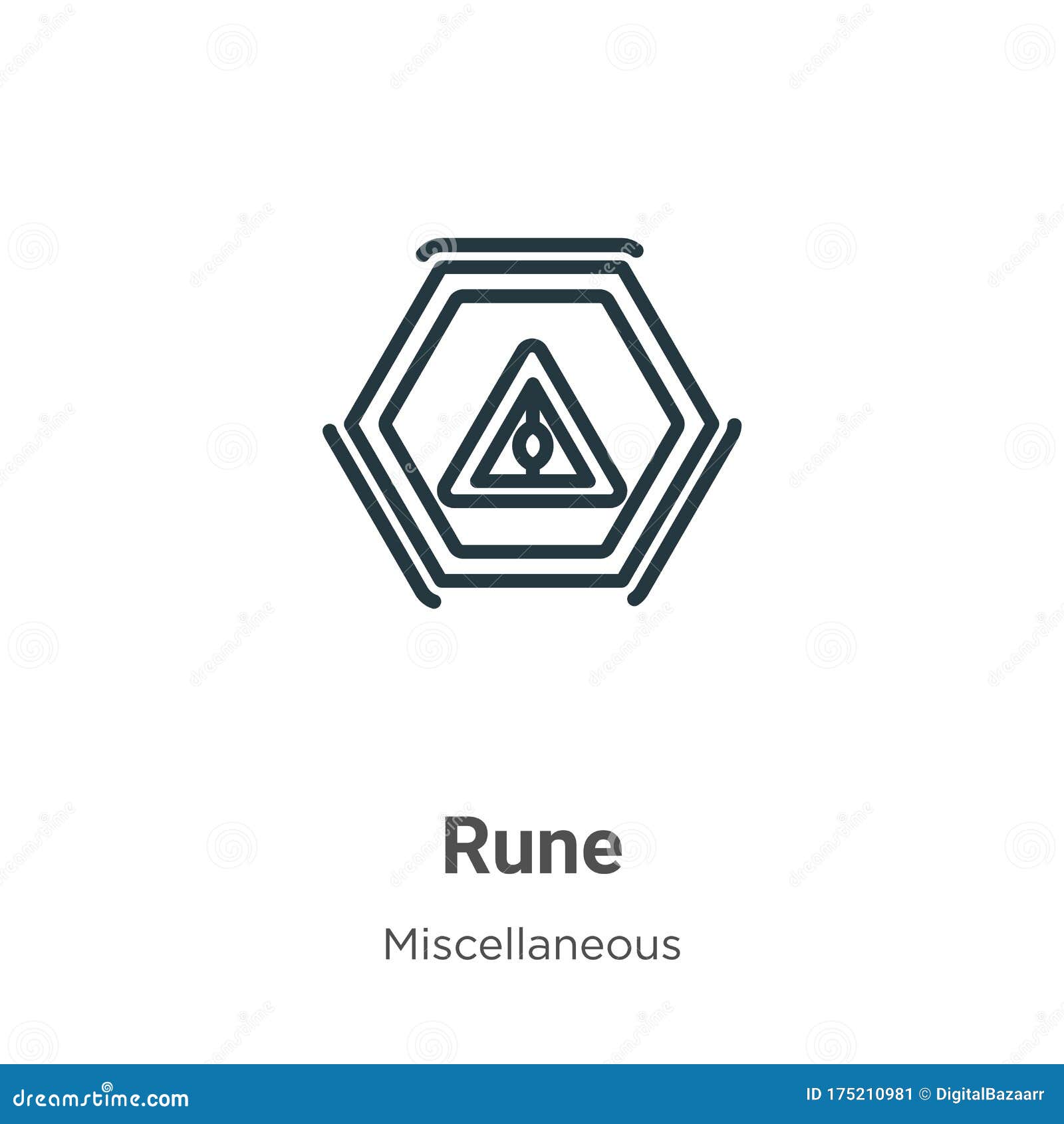 Rune Outline Vector Icon. Thin Line Black Rune Icon, Flat Vector Simple Element Illustration ...