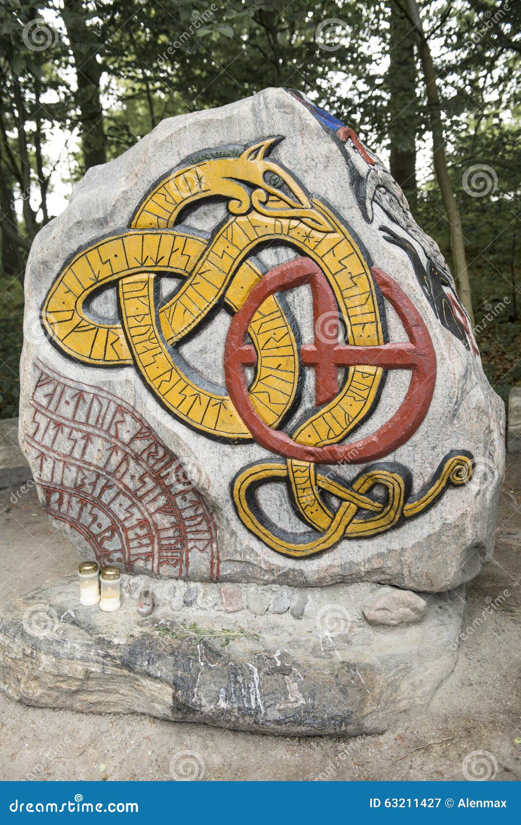 An rune stone in denmark. stock image. Image of stone - 63211427