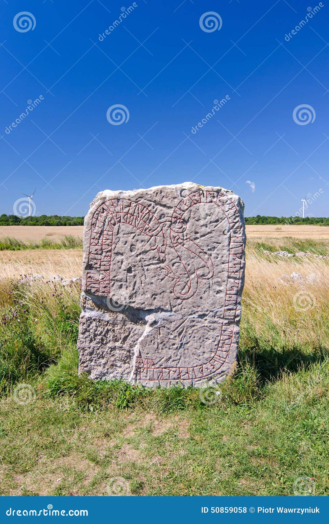 Rune stone on Oland island stock photo. Image of modern - 50859058