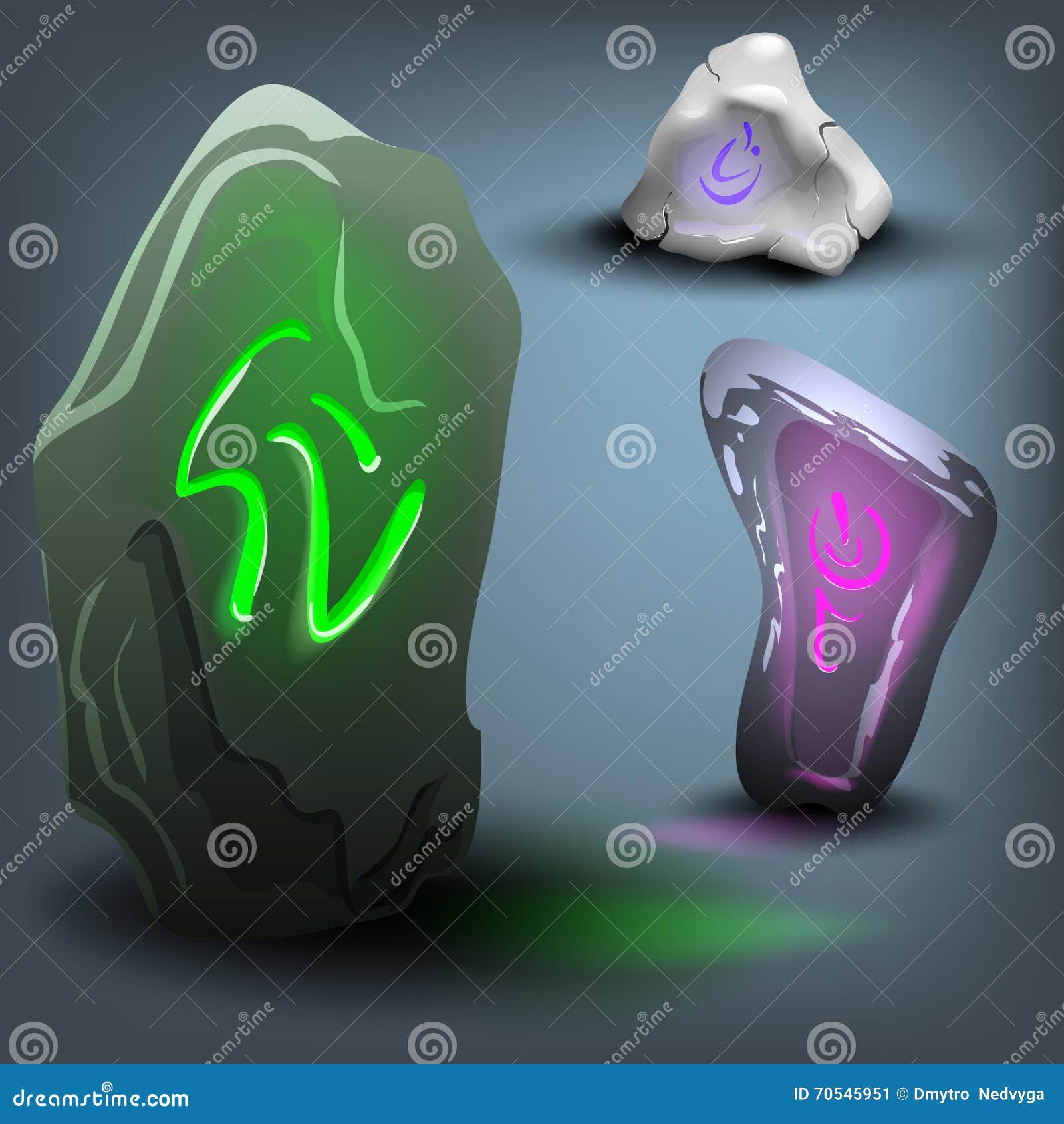 Rune Stone Set. Vector Illustration. Stock Vector - Illustration of ...