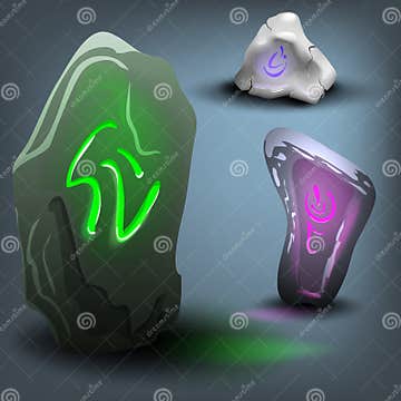 Rune Stone Set. Vector Illustration. Stock Vector - Illustration of ...