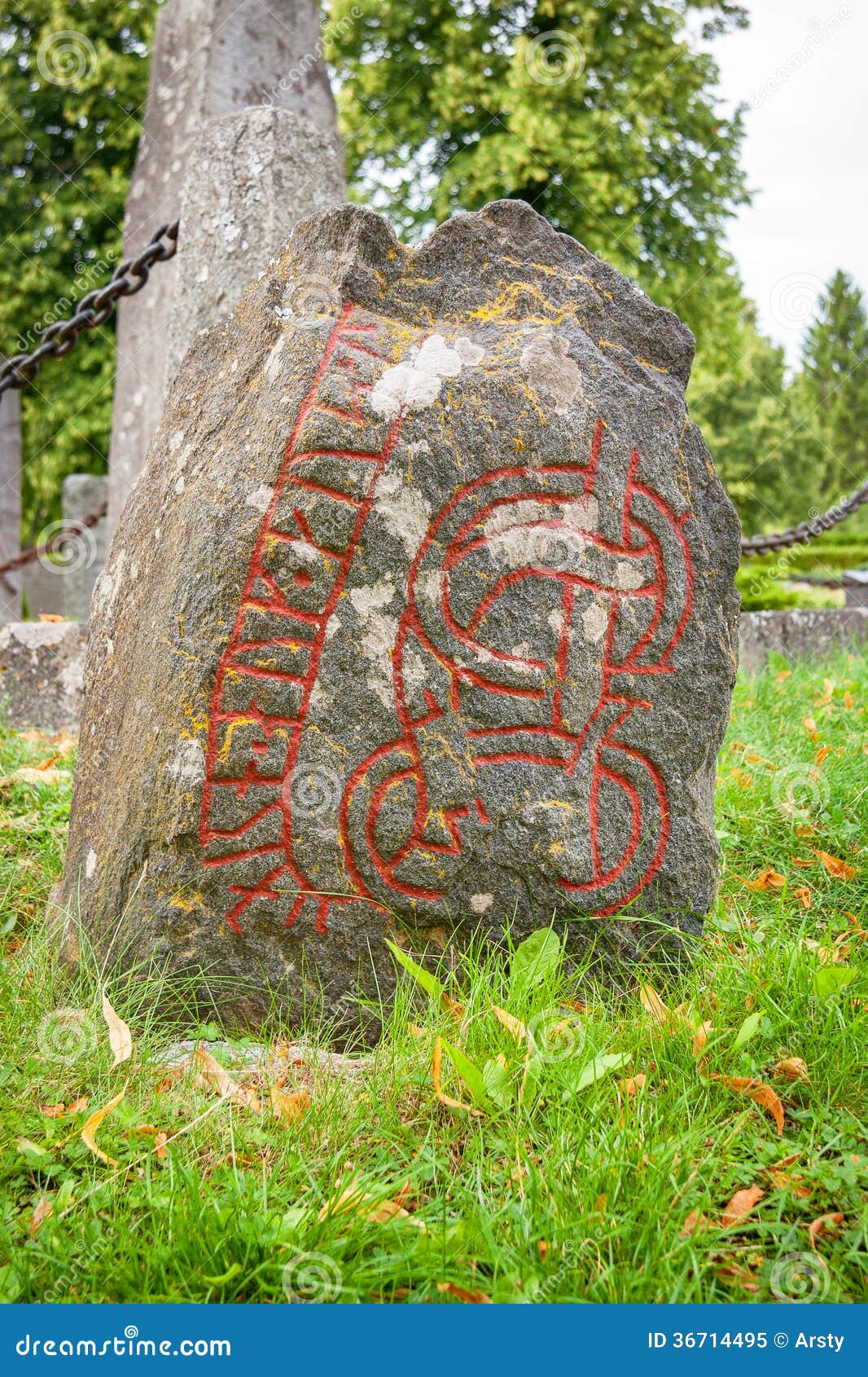 Rune stone. Sweden stock image. Image of grass, landmark - 36714495