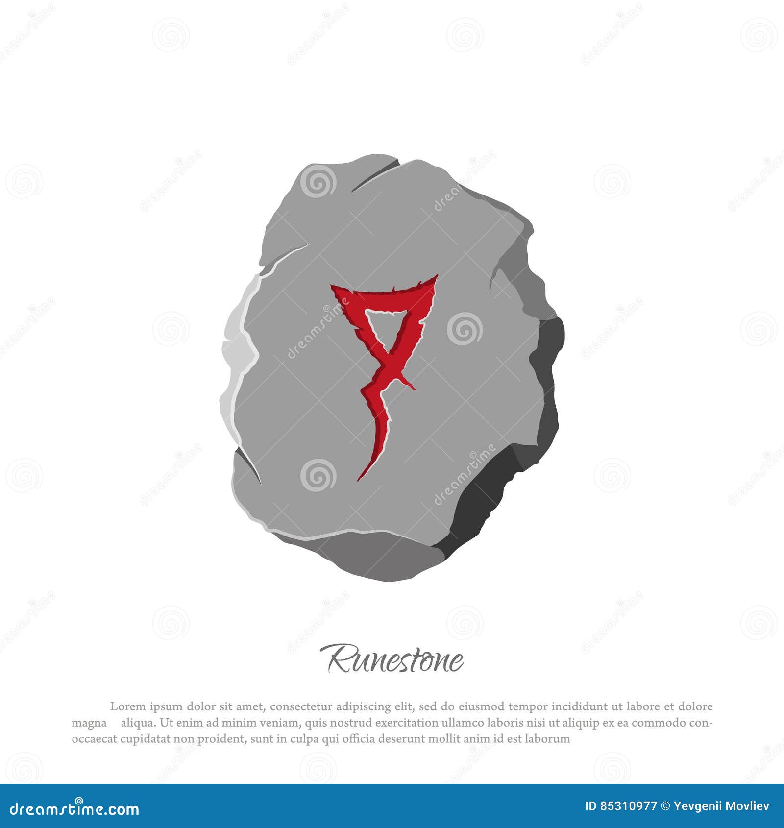 Rune Stone on a White Background in Cartoon Style. the Object To Stock ...