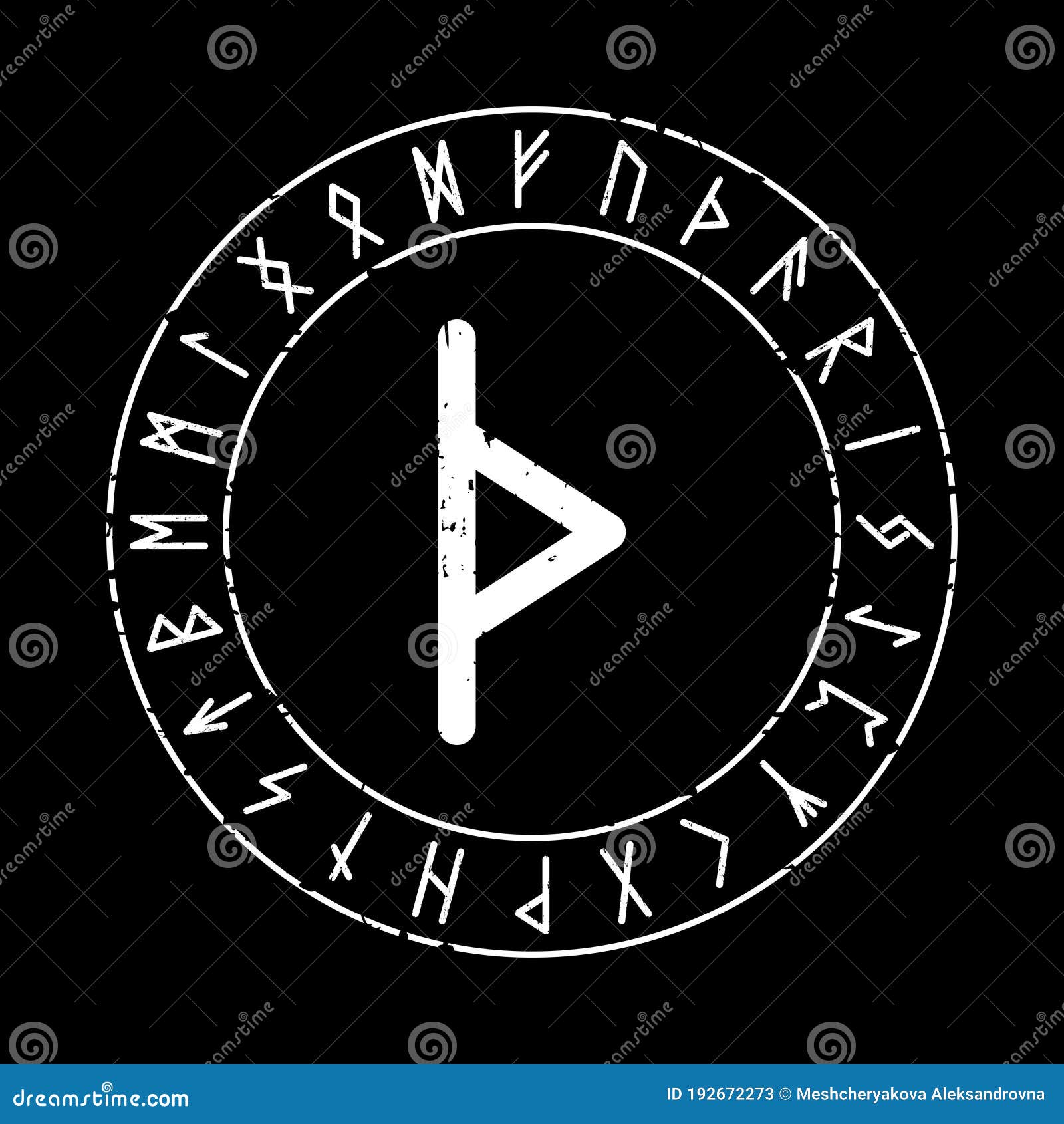 BLACK SQUARE BACKGROUND WITH THURISAZ RUNE IN A MAGIC CIRCLE Cartoon ...