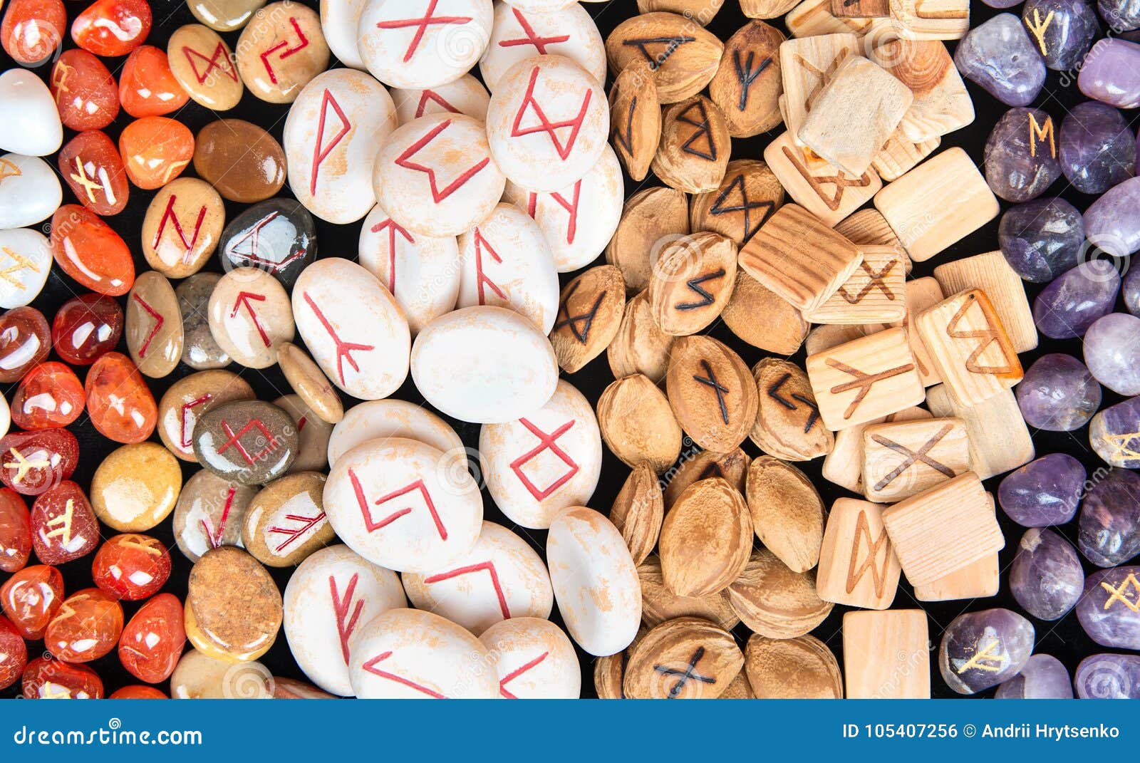Runes of Different Materials Stock Photo - Image of carved, religion ...
