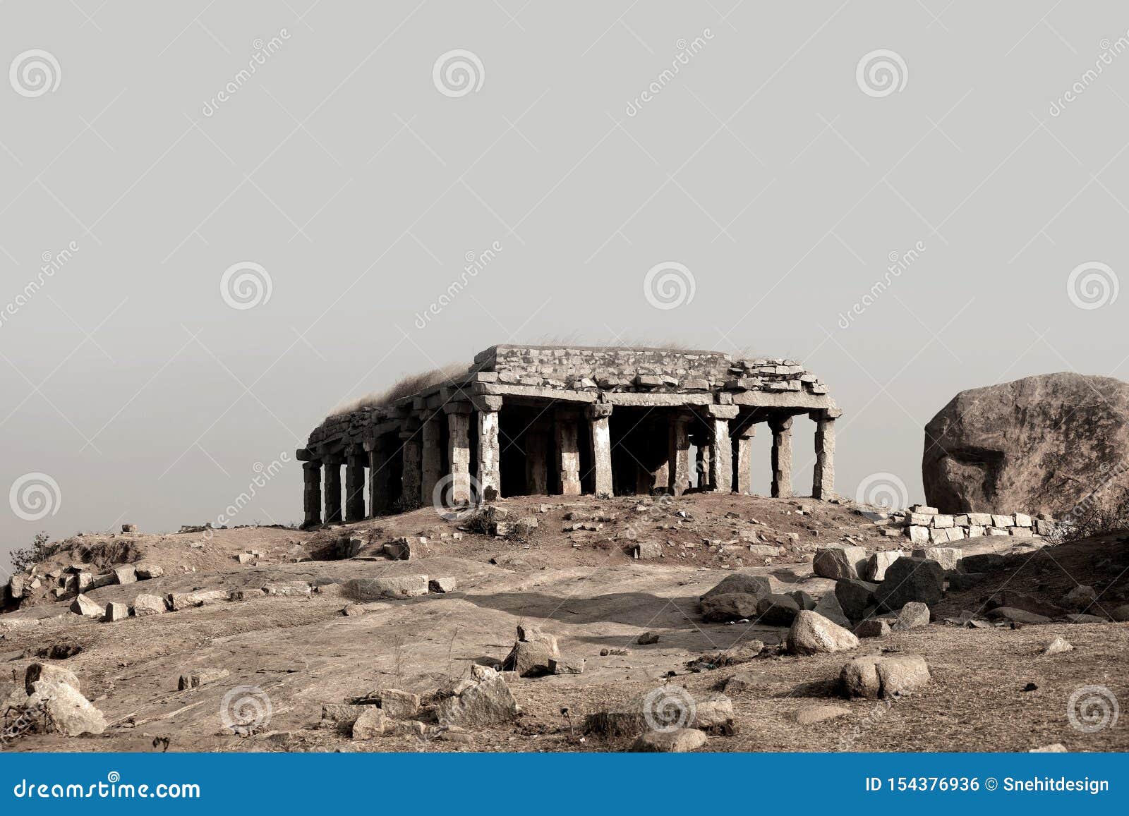Runes of Hampi in India stock photo. Image of pillars - 154376936