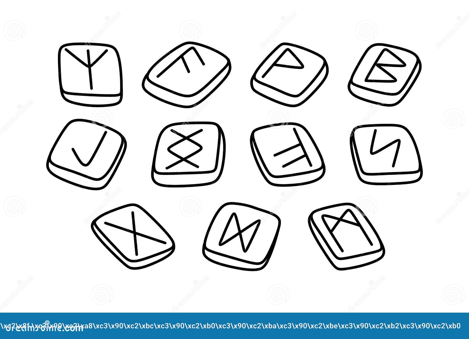 Runes. Magical Runic Letters 3d Seamless Pattern. Magic Emboss Signs ...