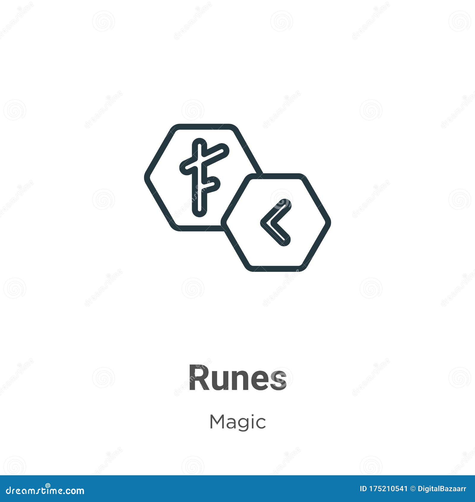Runes Outline Vector Icon. Thin Line Black Runes Icon, Flat Vector ...
