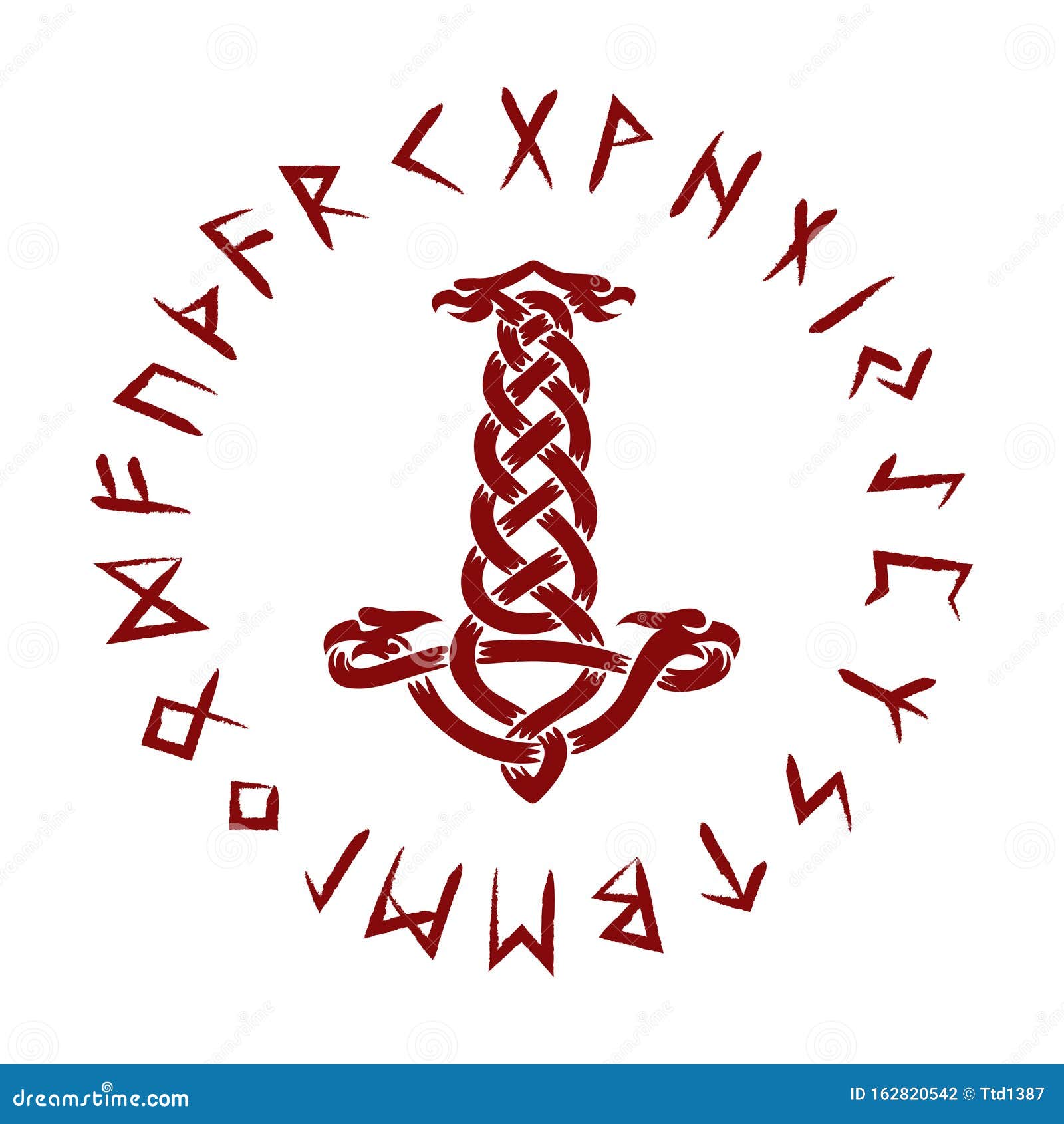 Runes. Pagan Mjolnir Celtic Heathen Mythology Stock Vector ...