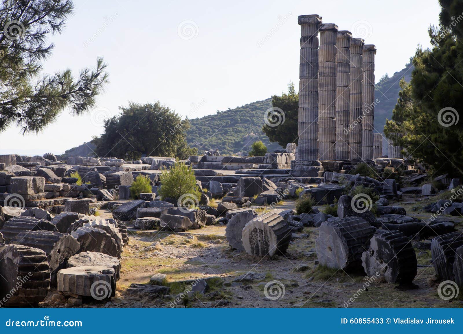 Runes Priene Temple of the 4th Century Ago a.M Stock Image - Image of ...