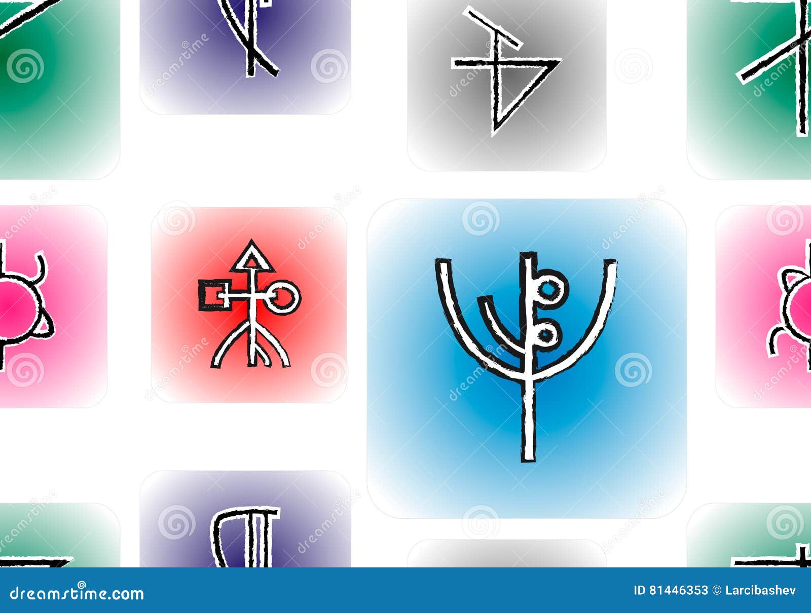 Runes Seamless Pattern. Runic Alphabet Wallpaper. Writing Ancient ...