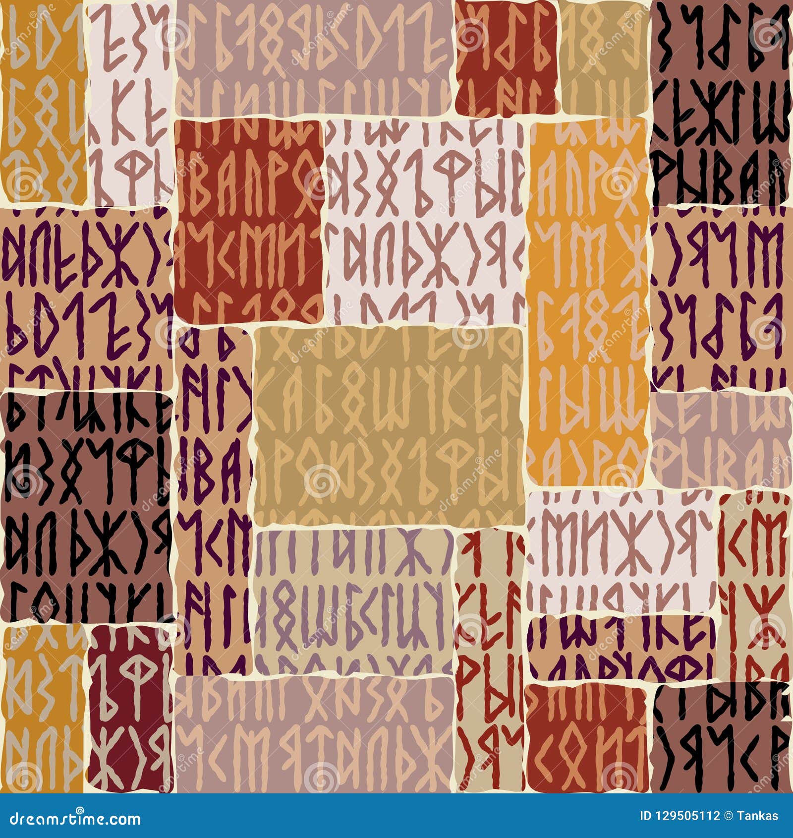 Writing Ancient Background. Old Gothic Seamless Texture. Vector ...