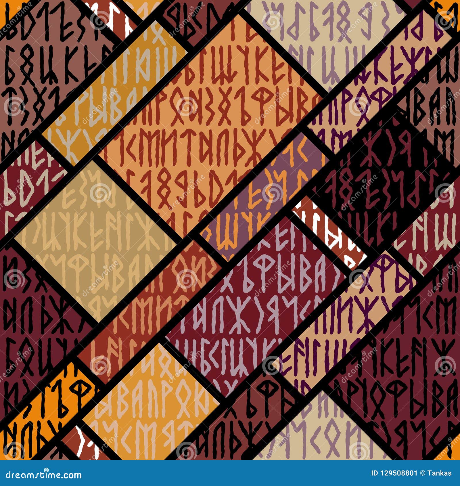 Writing Ancient Background. Old Gothic Seamless Texture. Stock Vector ...