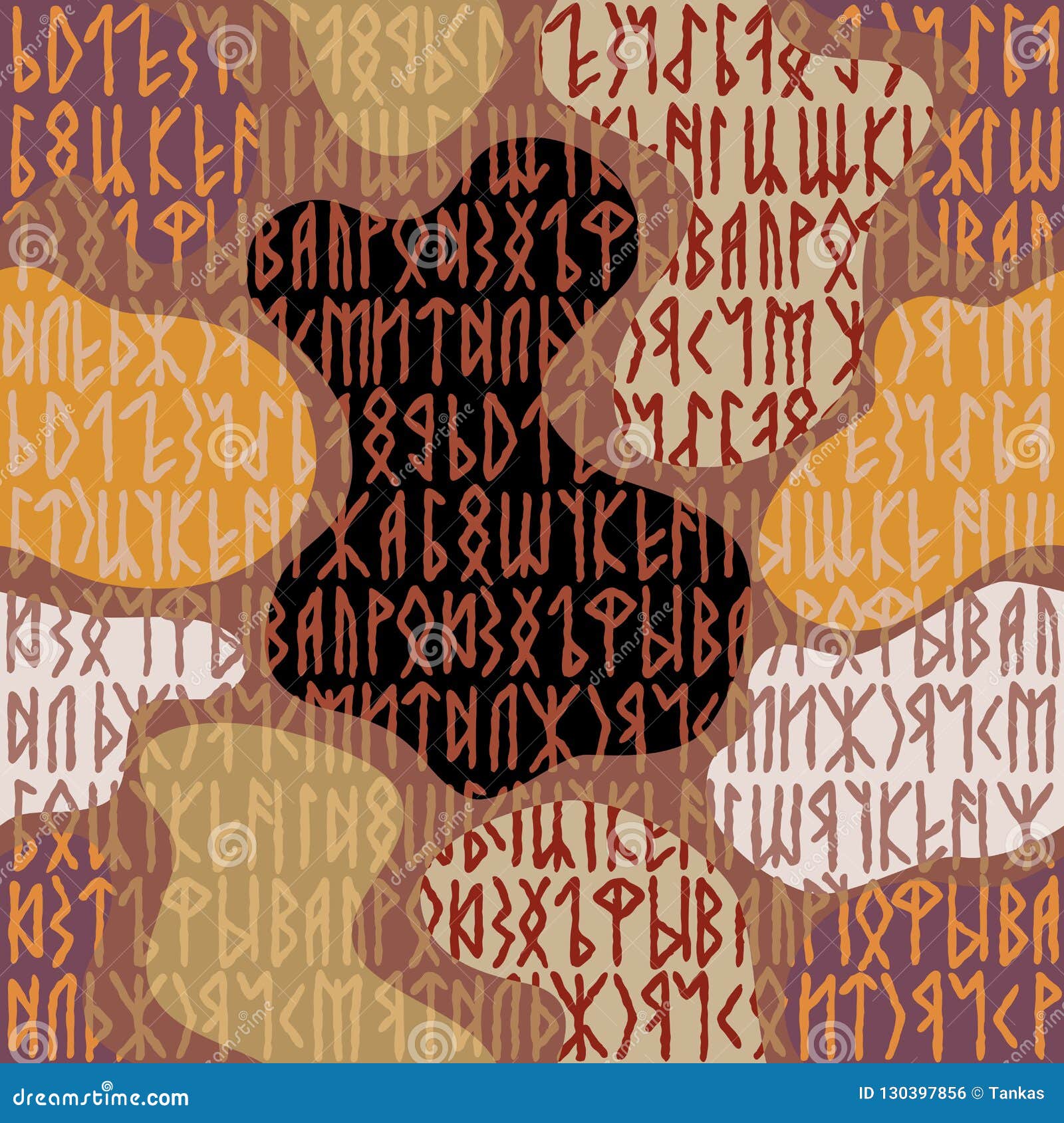 Writing Ancient Background. Old Gothic Seamless Texture. Stock Vector ...