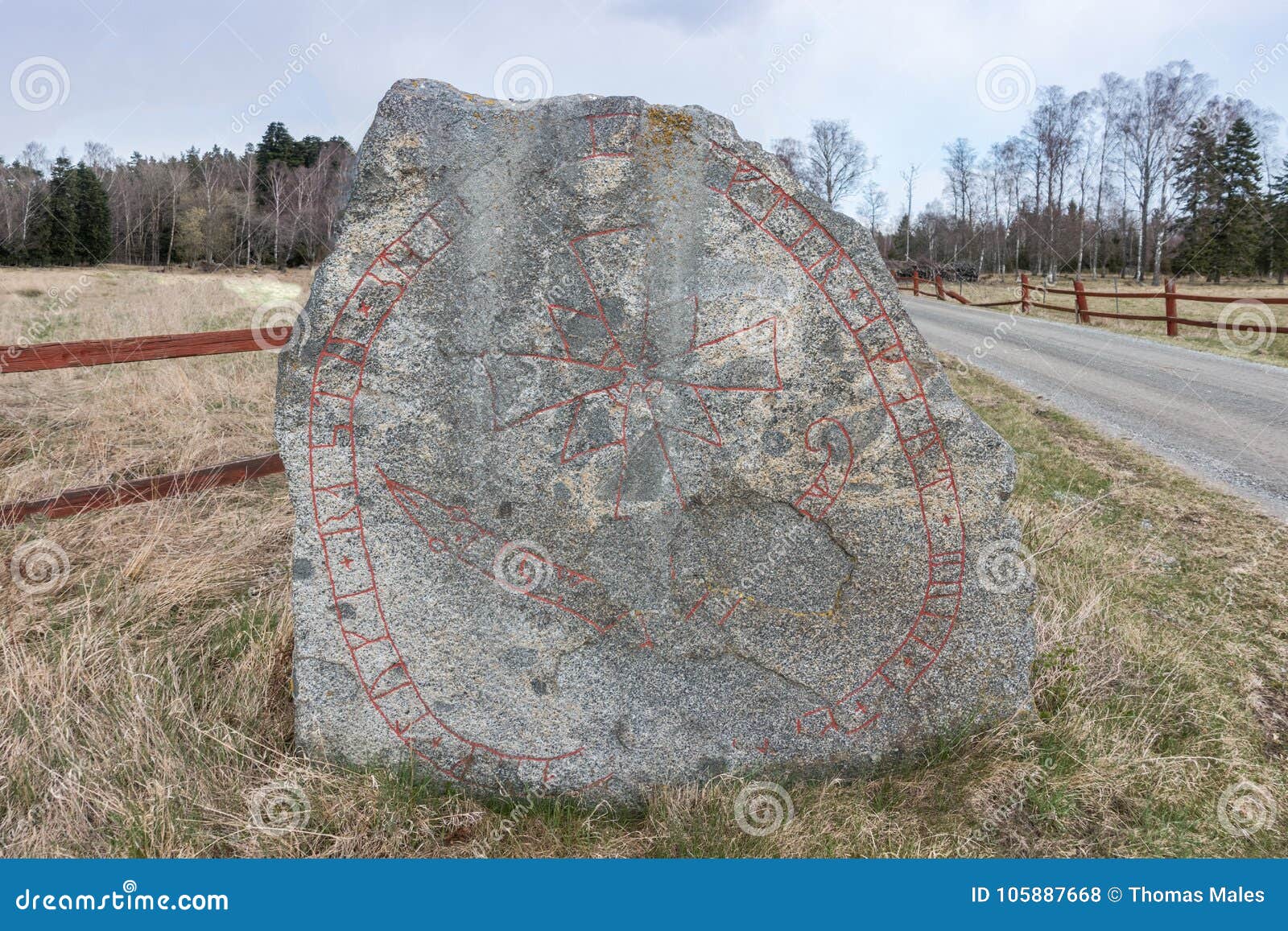 Runestone stock photo. Image of rock, norse, inscription - 105887668
