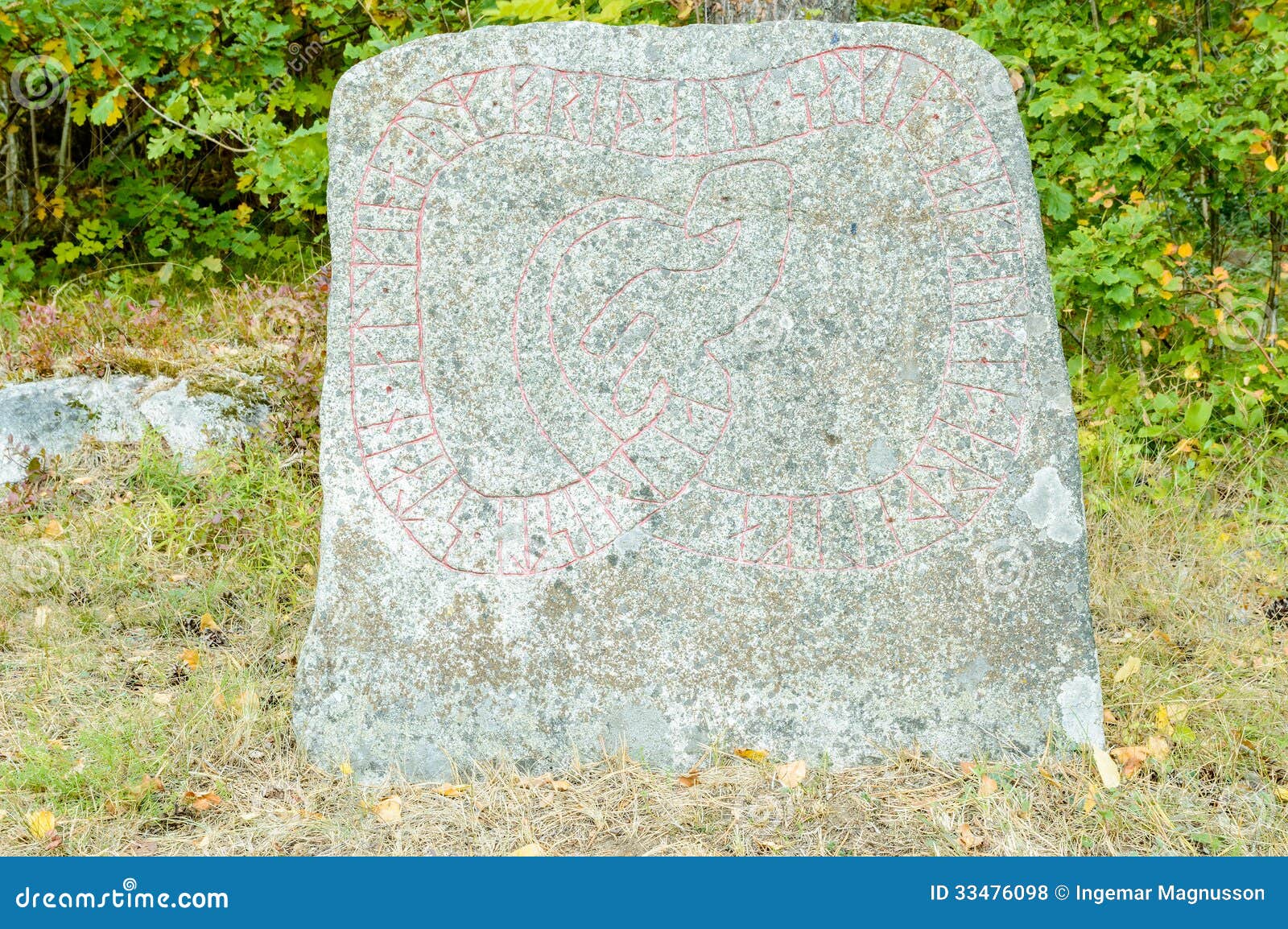 Runestone stock photo. Image of snake, ground, green - 33476098