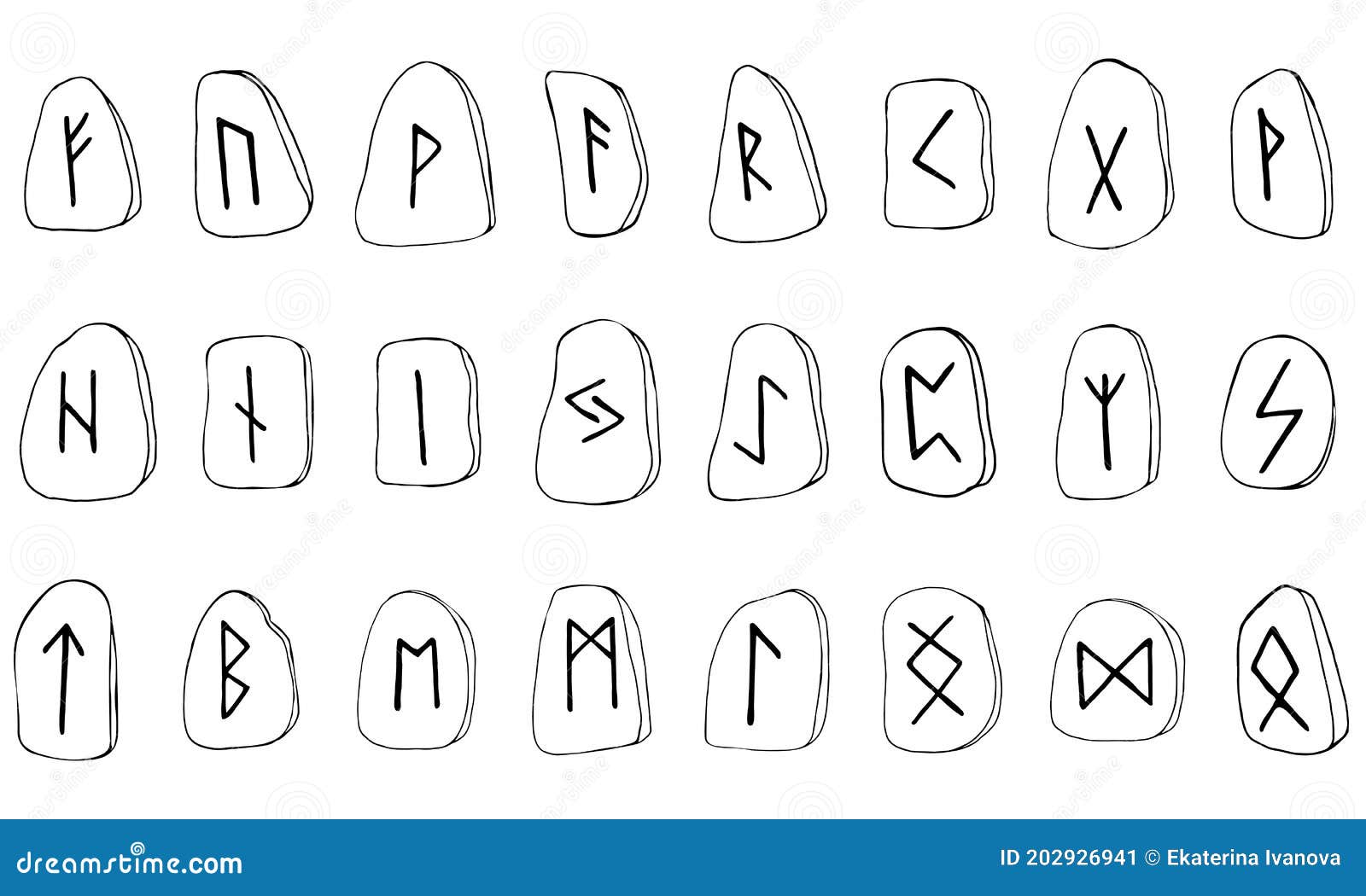 Runic Hand Drawn Font. Vector Ink Brush | CartoonDealer.com #99782180