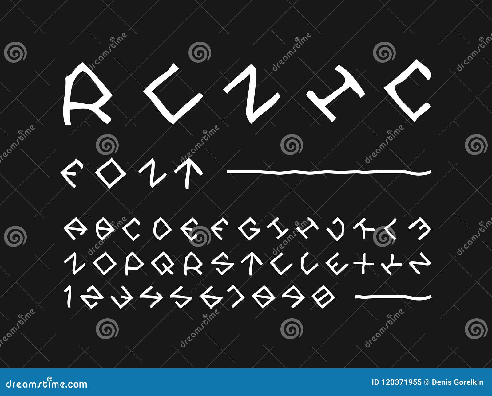 Runic Font. Vector Alphabet Stock Vector - Illustration of calligraphy ...
