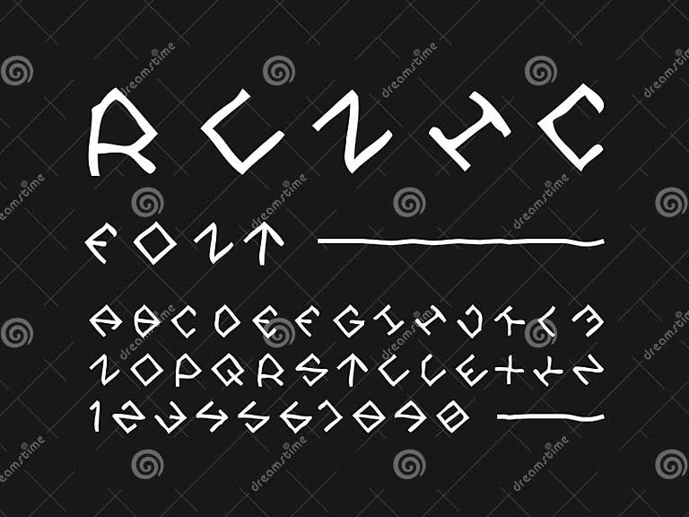 Runic Font. Vector Alphabet Stock Vector - Illustration of calligraphy ...