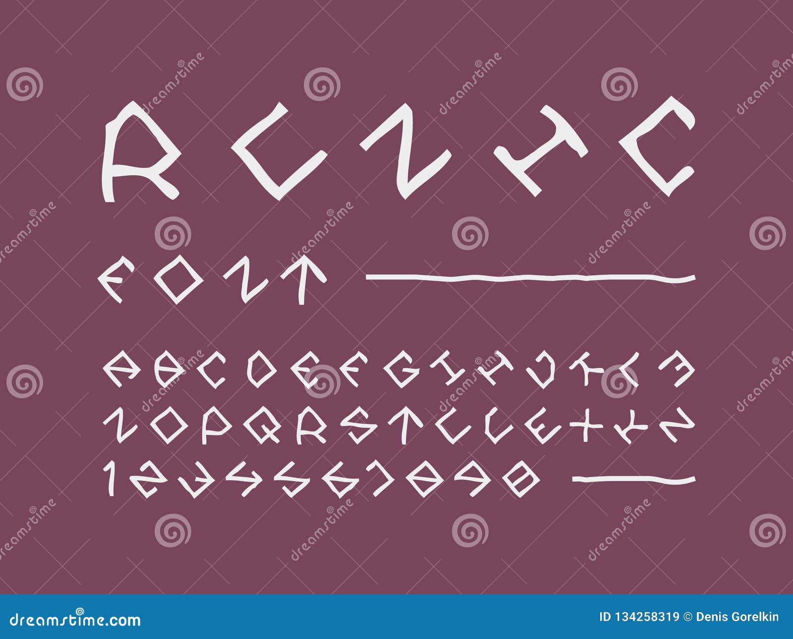 Runic Font. Vector Alphabet Stock Vector - Illustration of logo, script ...