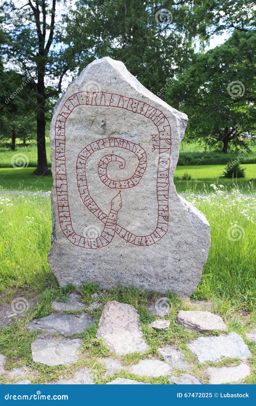 Runic Inscriptions on a Runestone Stock Image - Image of germanic ...