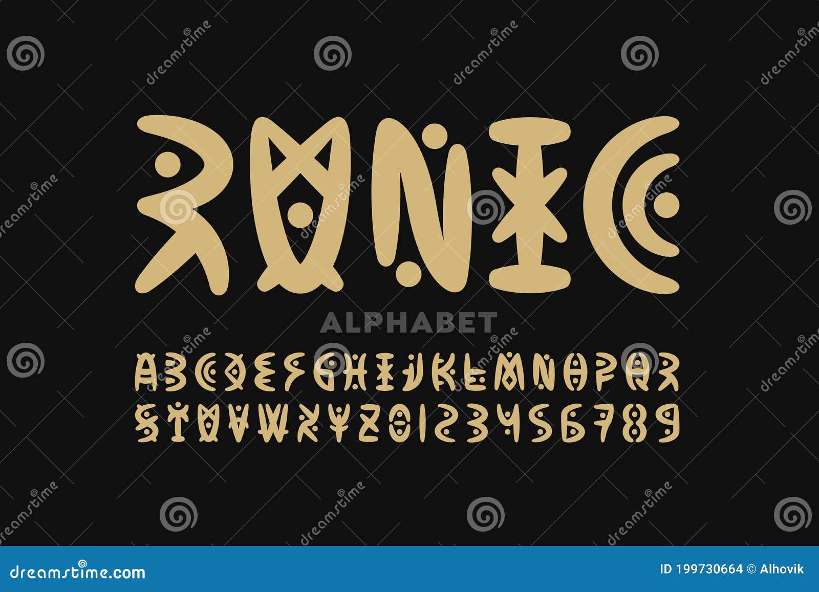 Runic style font design stock vector. Illustration of cute - 199730664