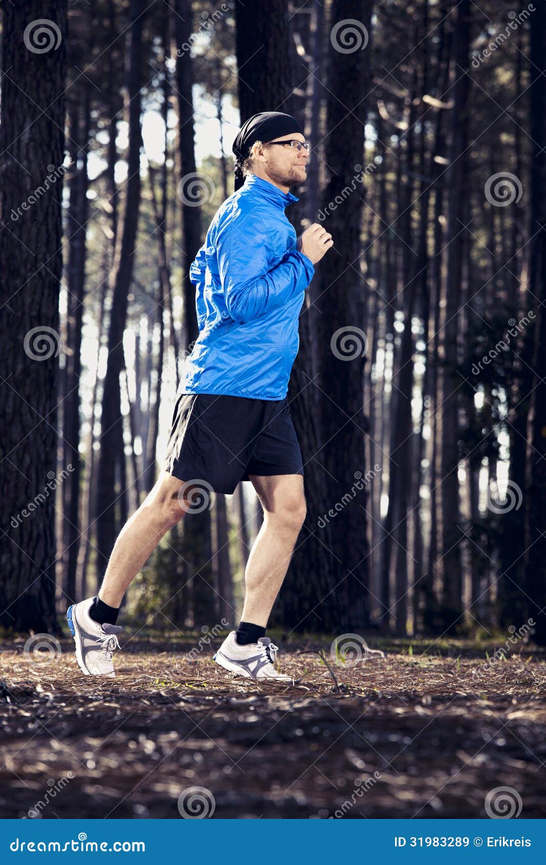 Runing in the forest stock image. Image of athlete, handsome - 31983289