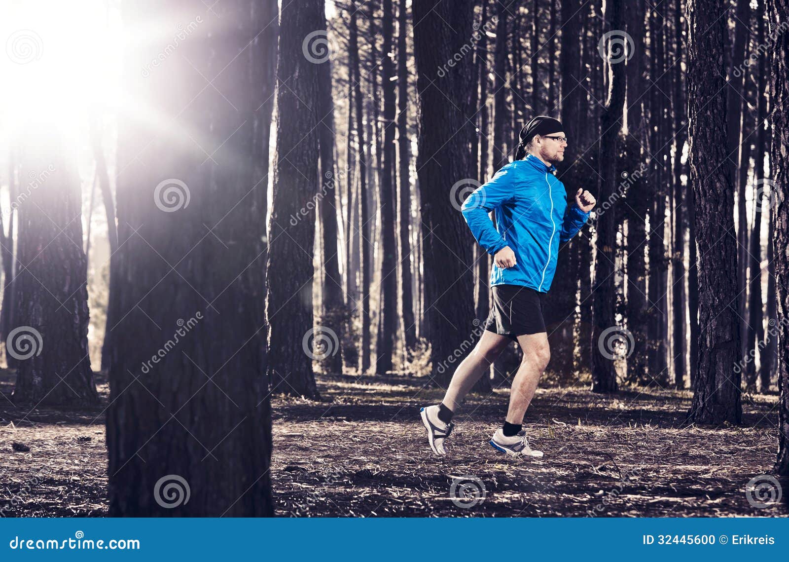 Runing in the forest stock photo. Image of running, jogger - 32445600