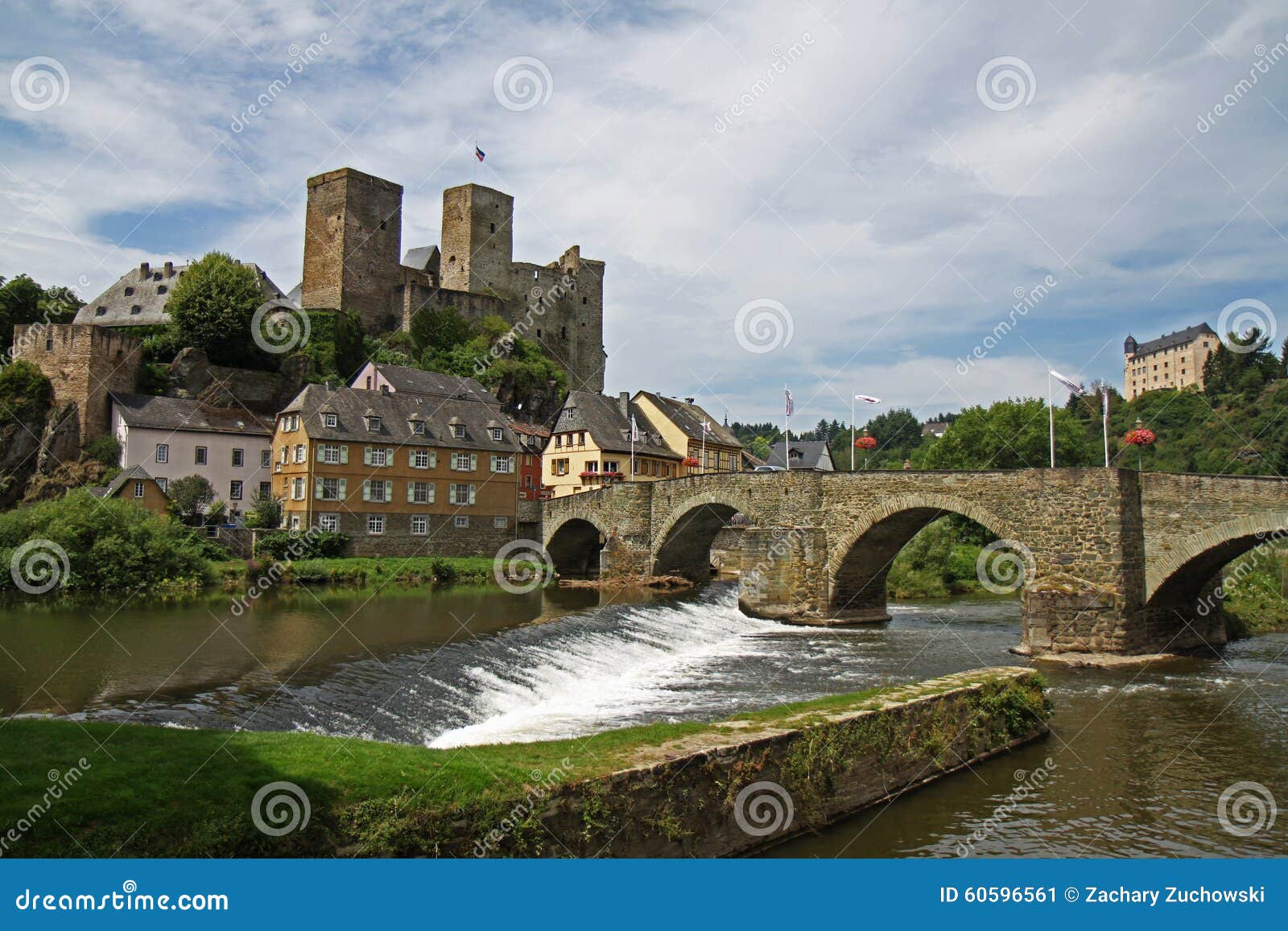 Runkel Castle stock image. Image of lahn, tower, clouds - 60596561