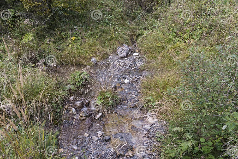 Runnel beside hiking path stock photo. Image of stone - 83406652