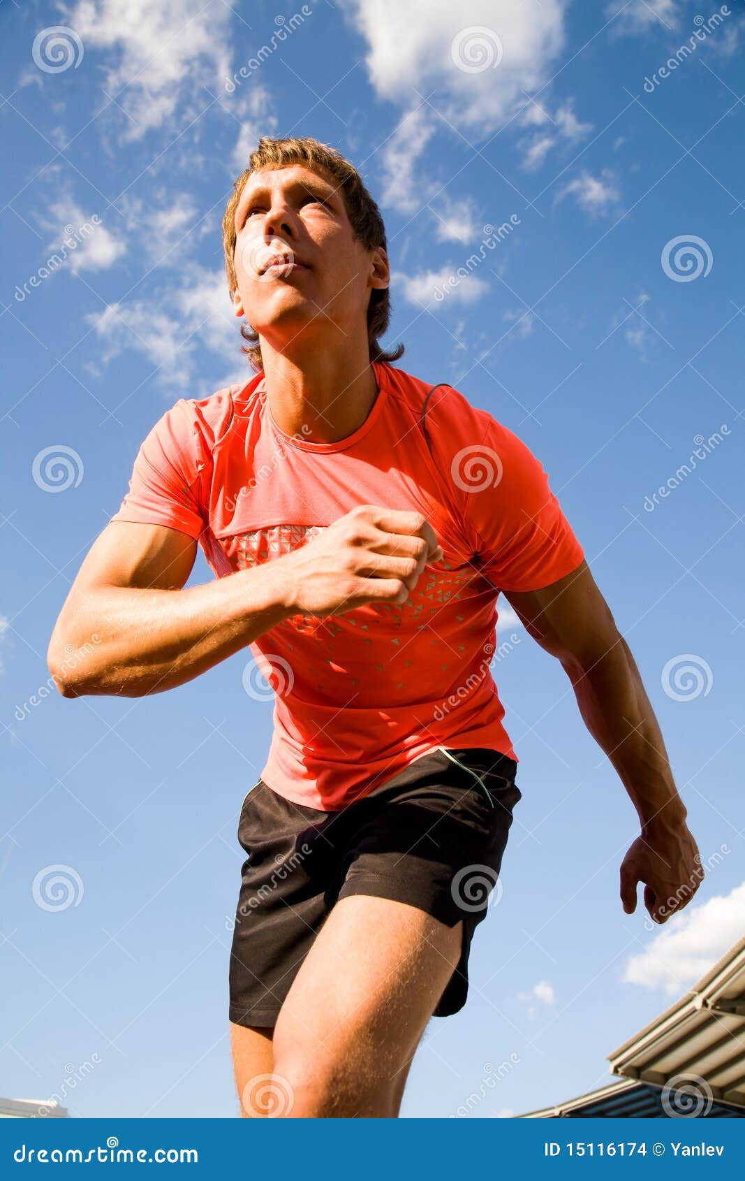 Runner stock photo. Image of blue, fitness, race, concentration - 15116174