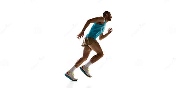 Runner Accelerating Forward, Dynamic Posture and Strong Physique ...