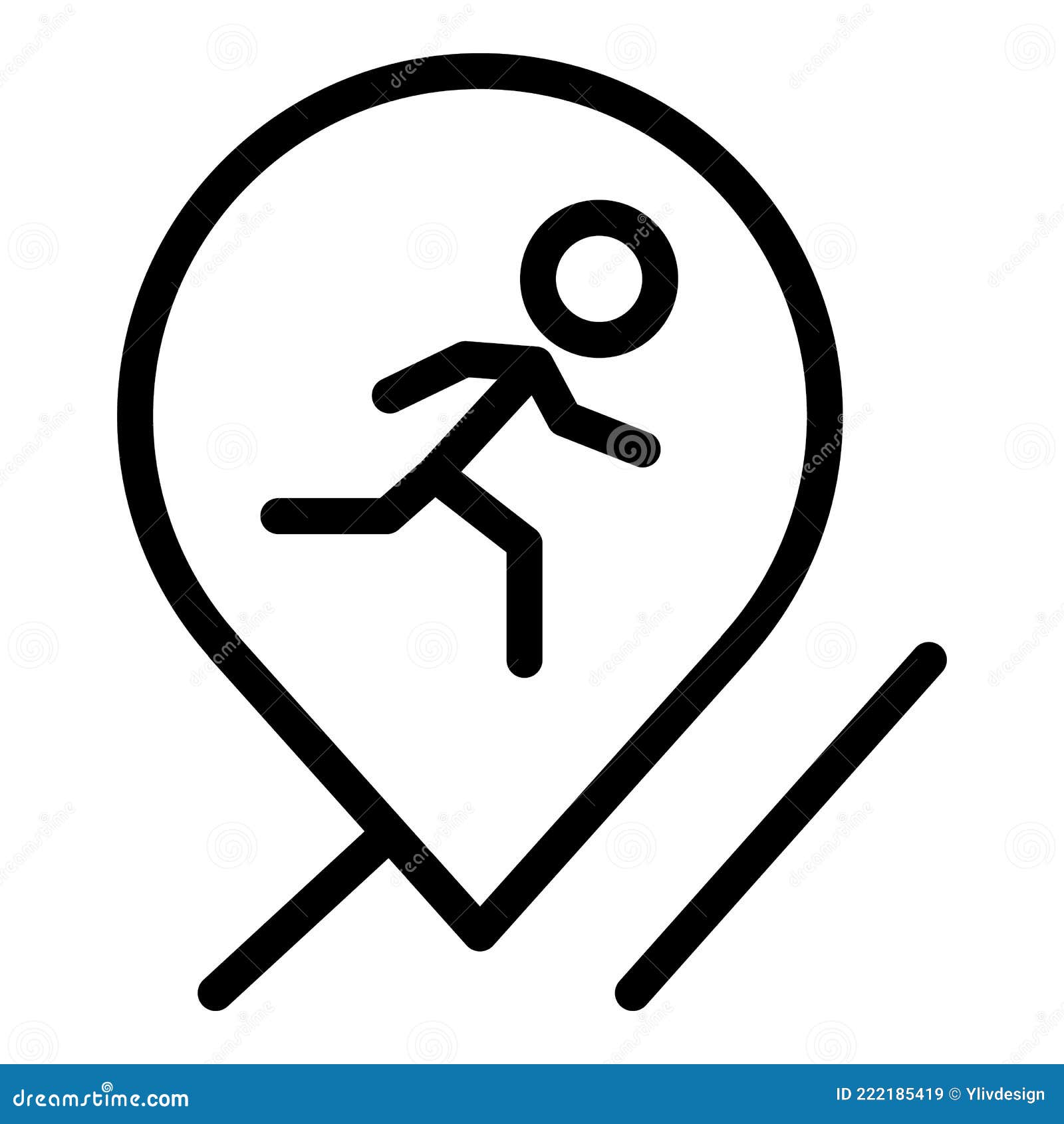 Runner App Location Icon, Outline Style Stock Vector - Illustration of ...