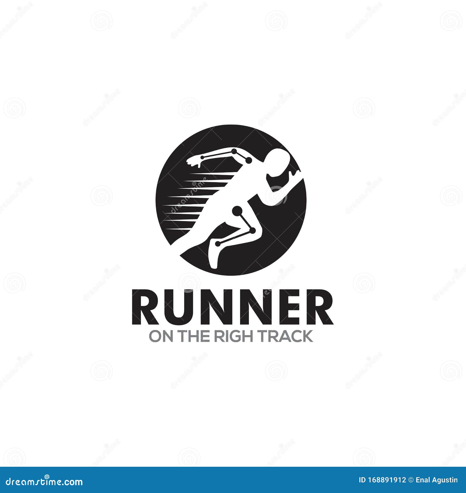 Runner Logo Design with Simple Sytle Template Stock Vector ...