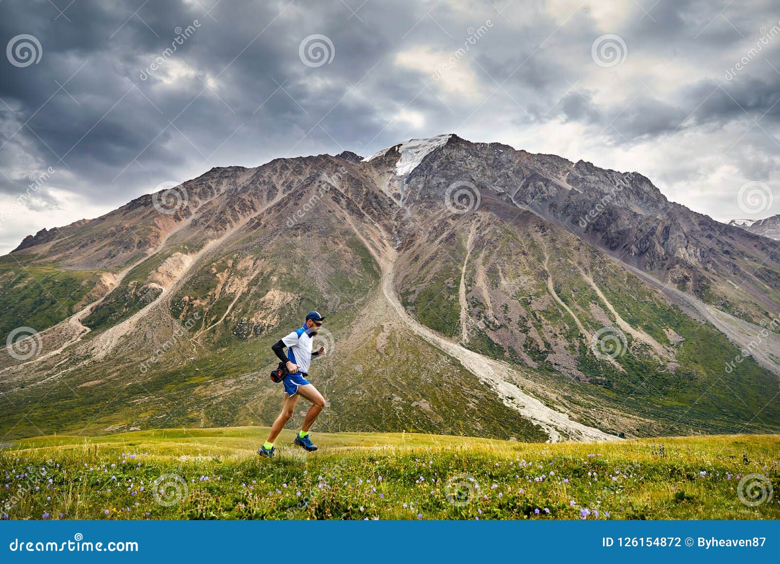 Trail Running in the Mountains Stock Photo - Image of motion, endurance ...