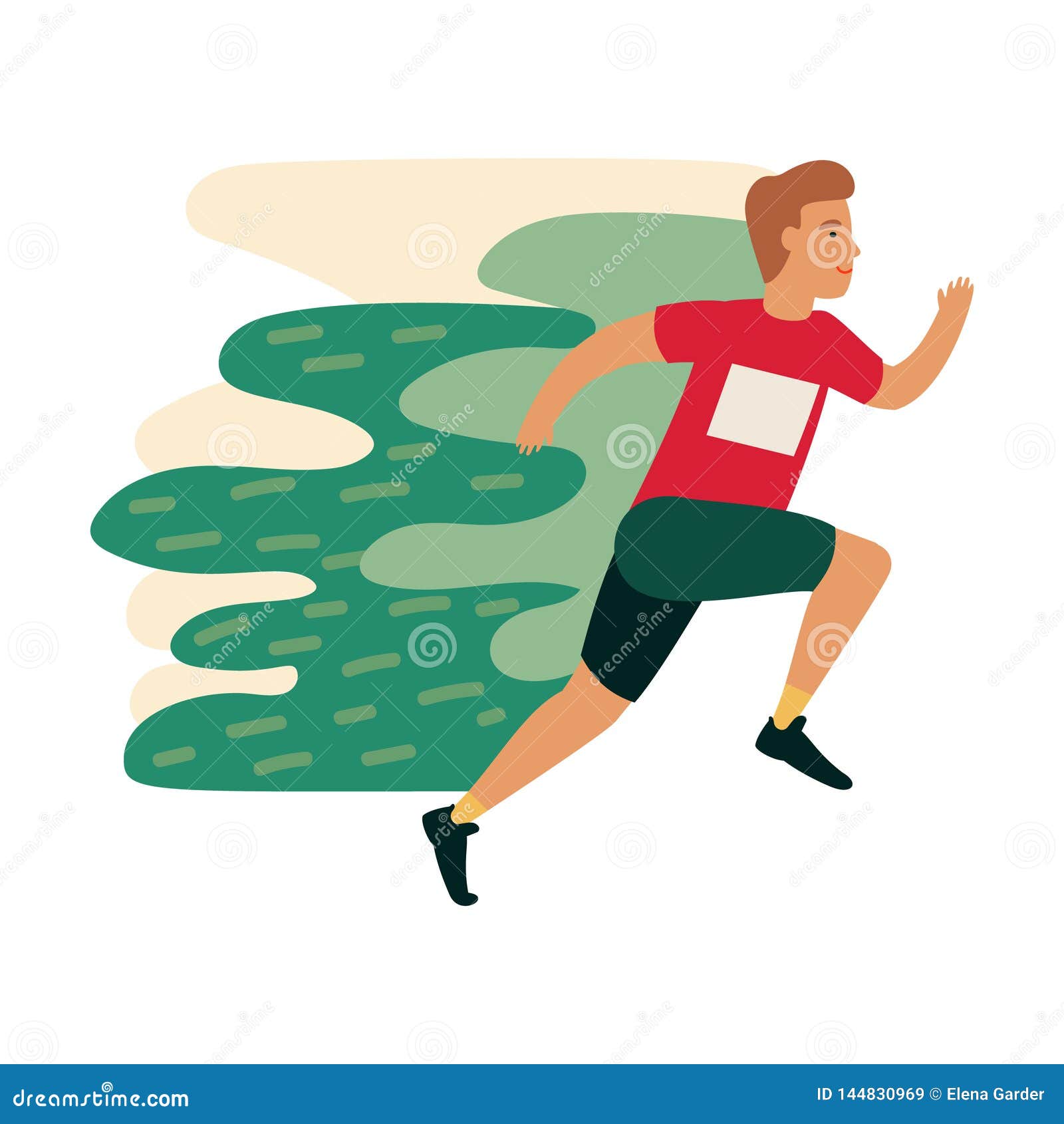Runner Athlete in Motion. Funny Man Running Stock Vector - Illustration ...