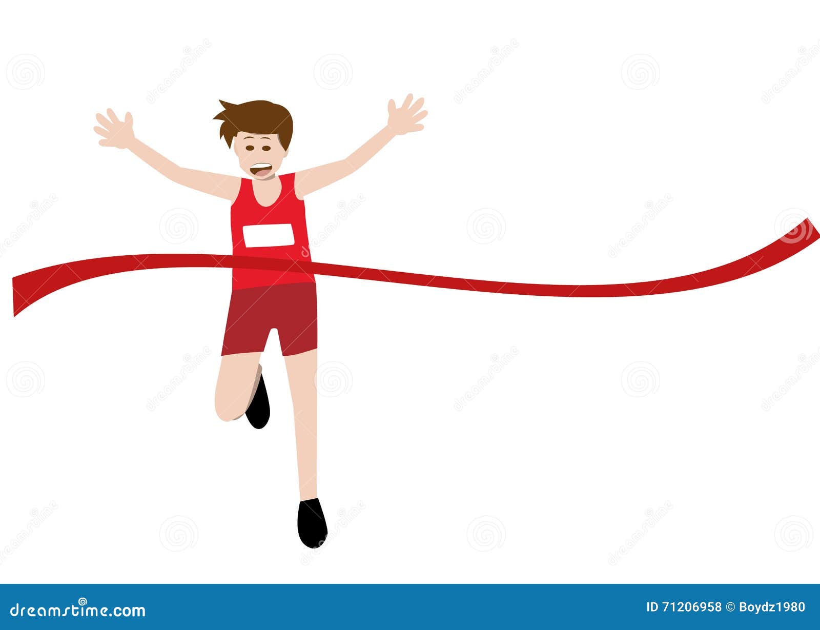 A Runner Athlete Running and Celebrates at Finish Line Stock Vector ...