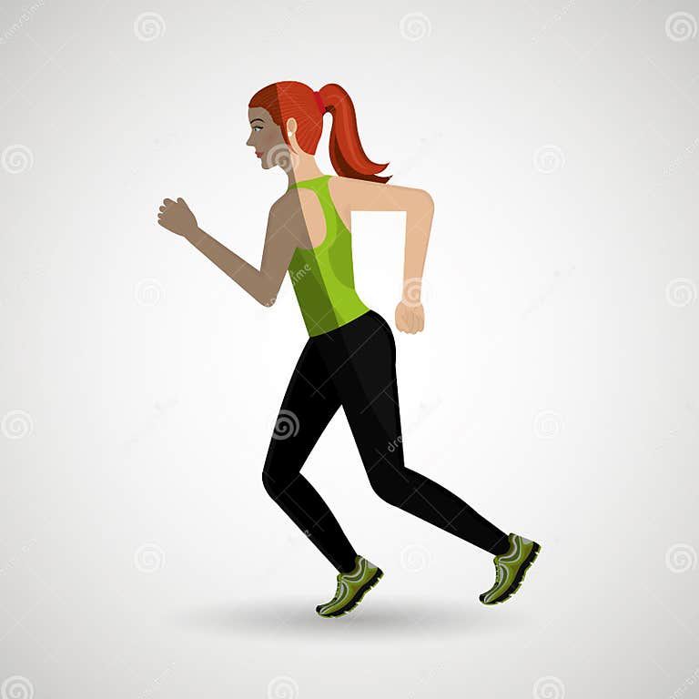 Runner avatar design stock illustration. Illustration of female - 68403345