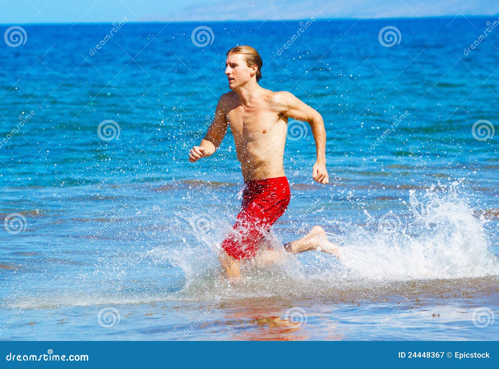 Runner on Beach stock image. Image of leisure, fitness - 24448367