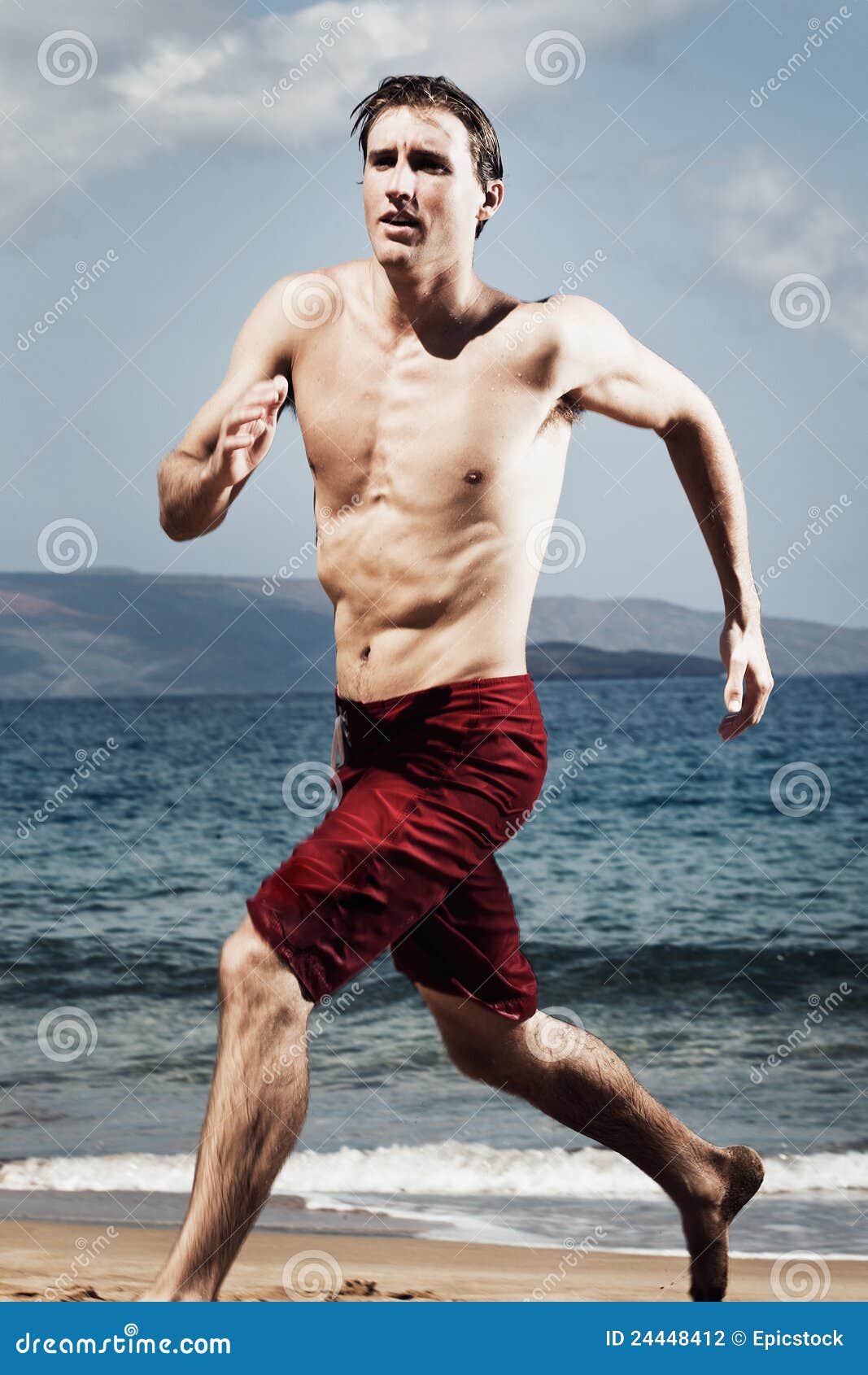 Runner on Beach stock photo. Image of adult, person, male - 24448412
