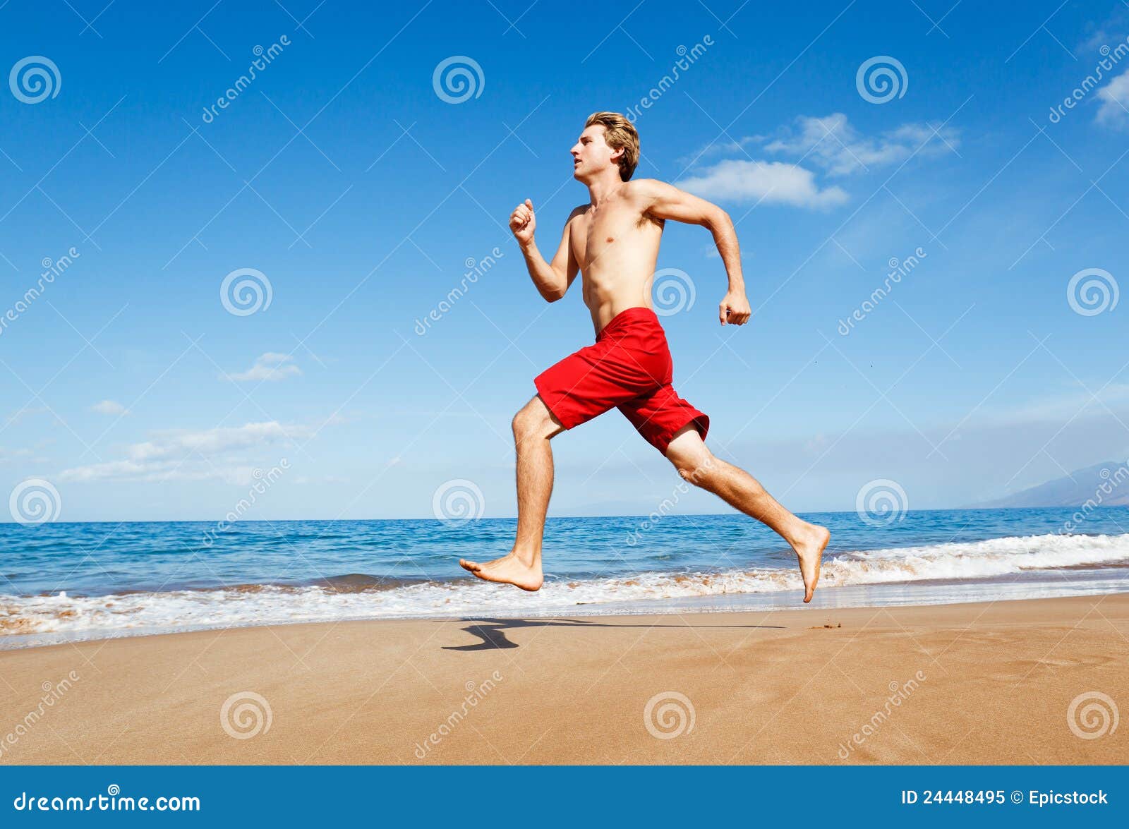 Runner on Beach stock image. Image of attractive, lifestyle - 24448495