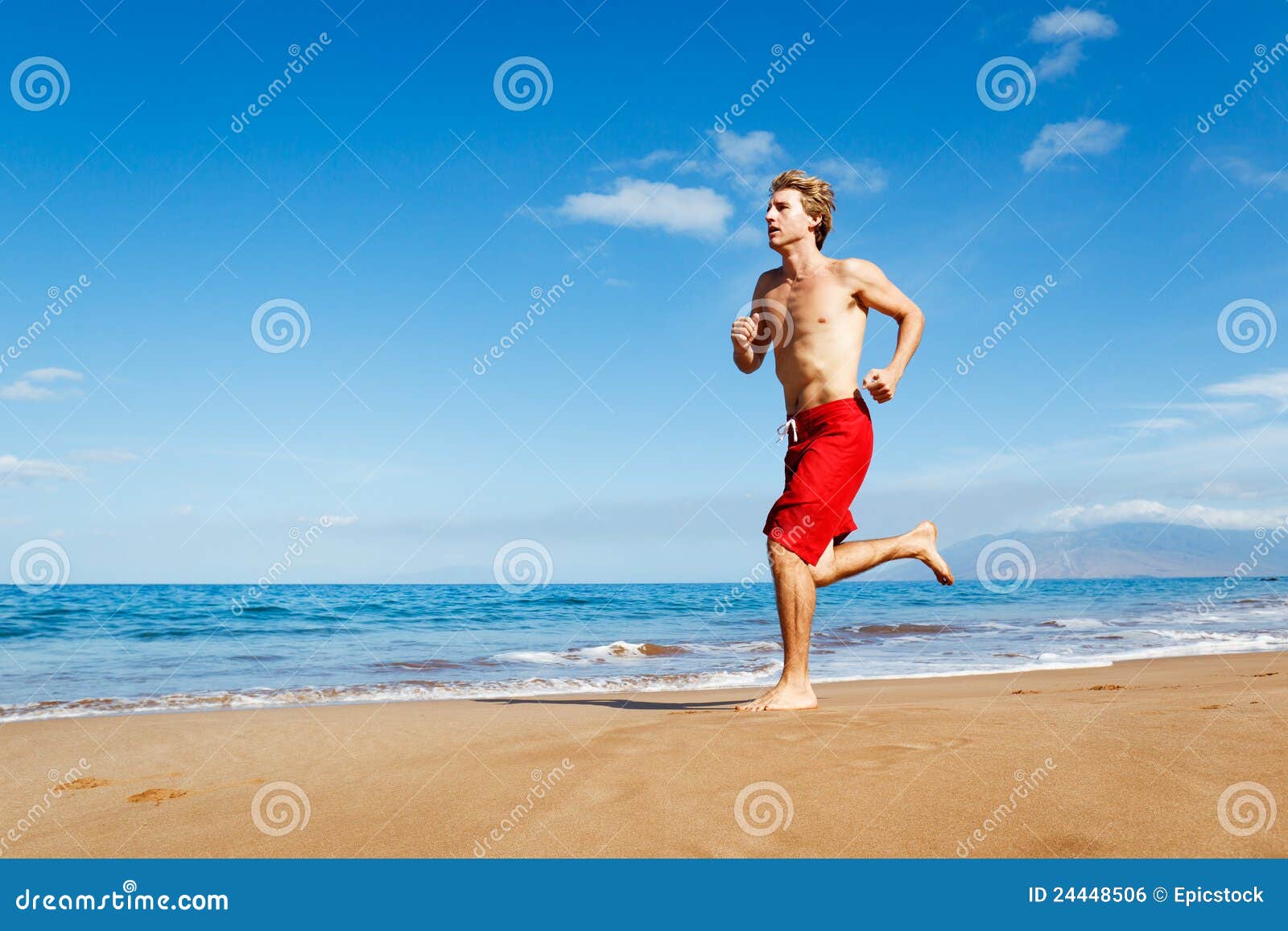 Runner on Beach stock photo. Image of hawaii, beach, hunk - 24448506