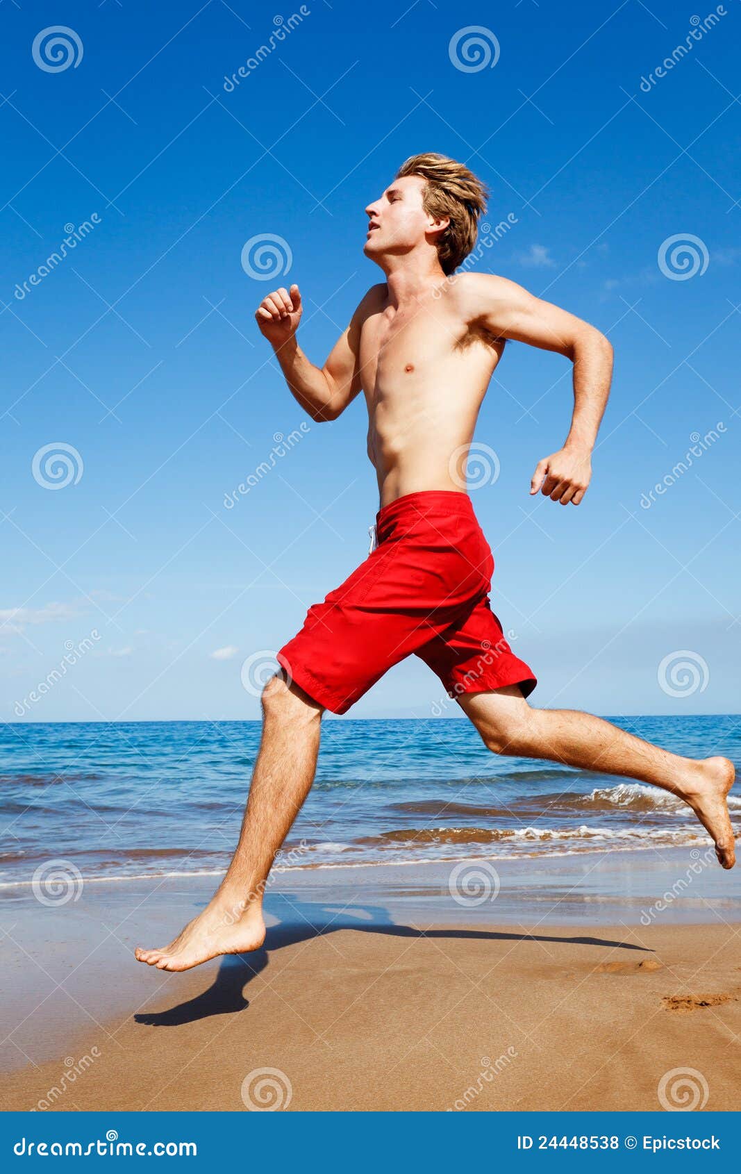 Runner on Beach stock photo. Image of physical, fitness - 24448538